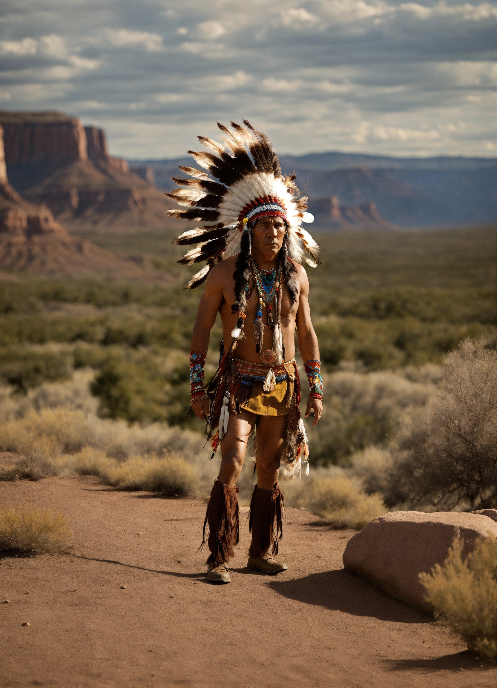 Lexica - Native american National Park man scare expressive no shadow ...