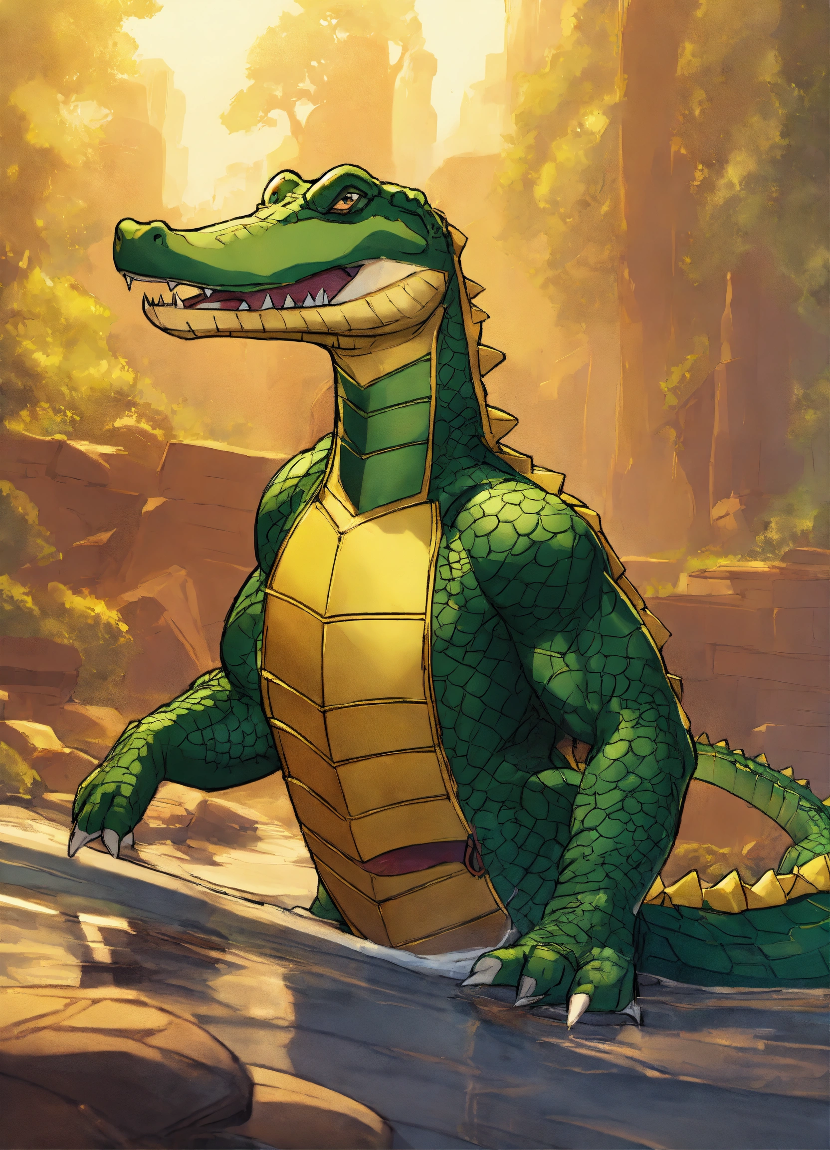 Lexica - Marvel alligator loki animated in action without words or logos