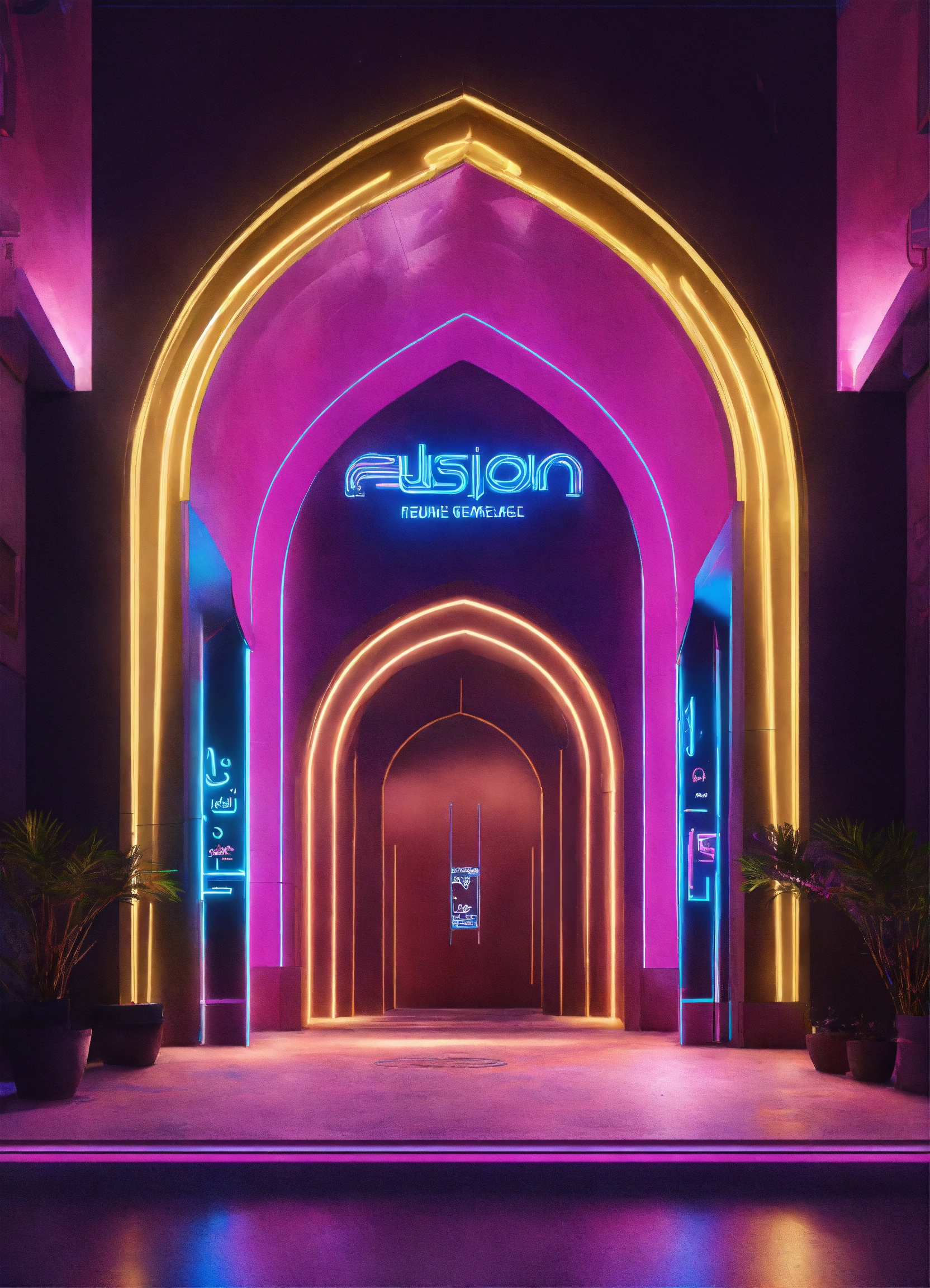 Lexica - Generate an image of the entrance of the esports venue ...