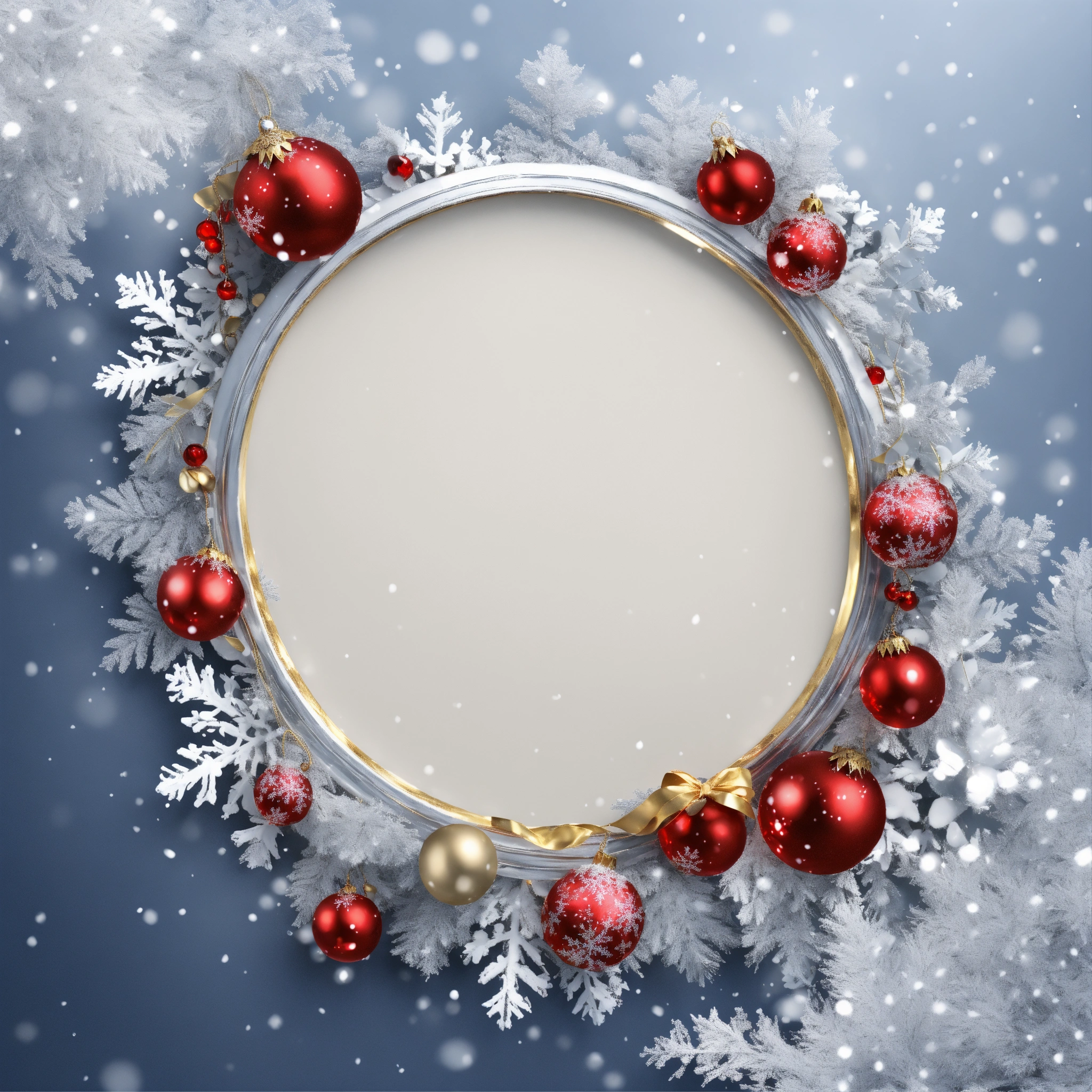 Lexica - Create a slim metallic snow white winter round border in a ...