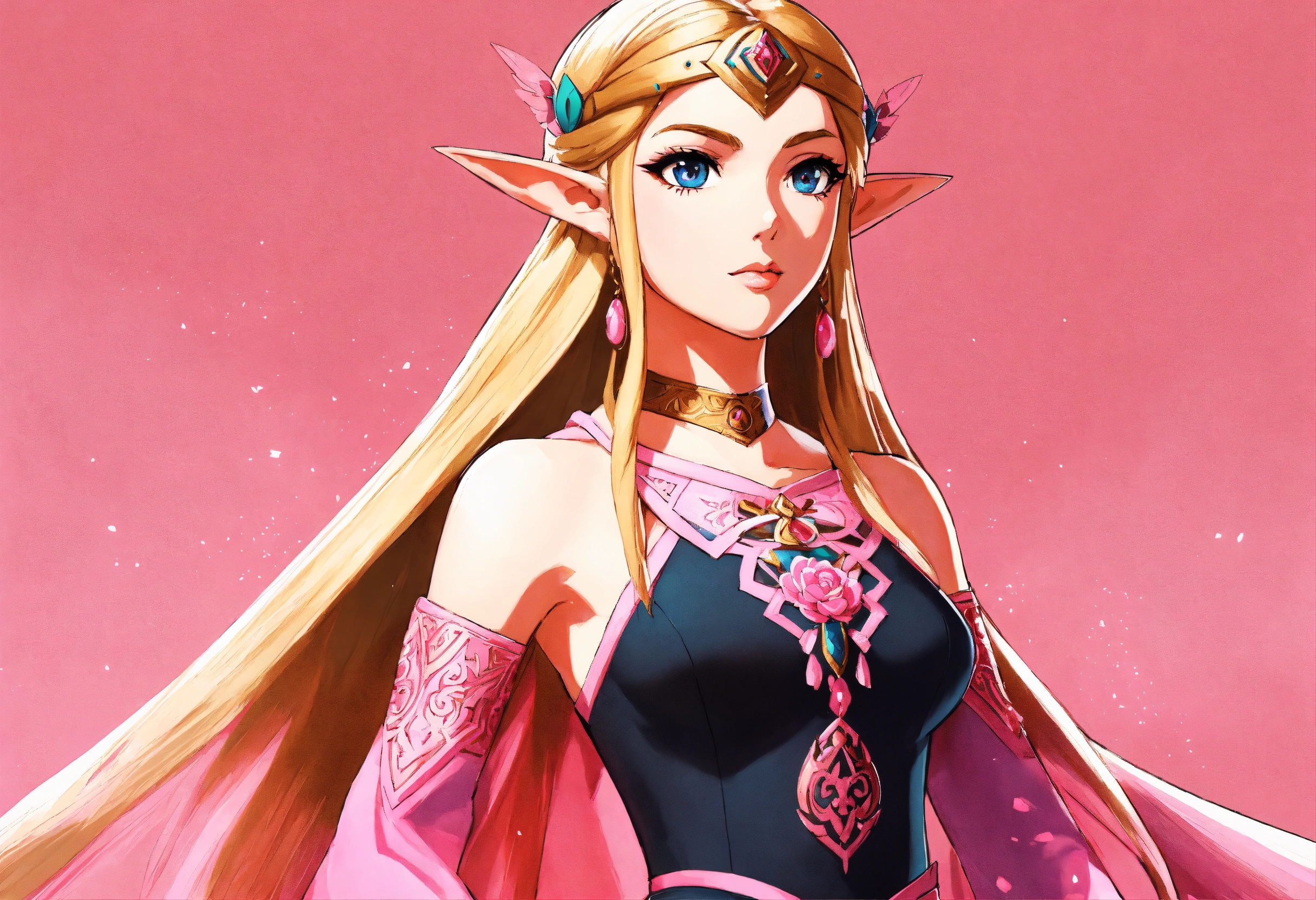 Lexica - Anime artwork of princess Zelda in a detailed intricate pink ...