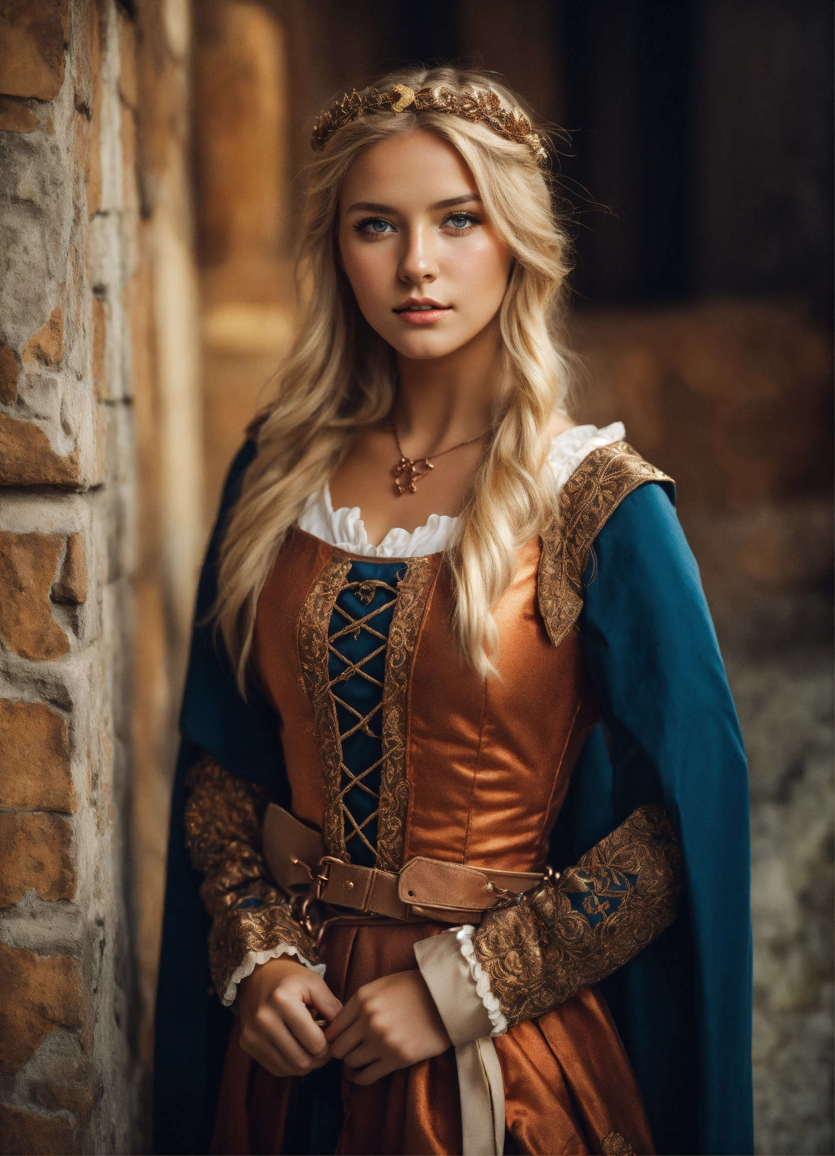 Lexica - Beautiful girl, blond hair, tanned skin, copper-colored eyes ...