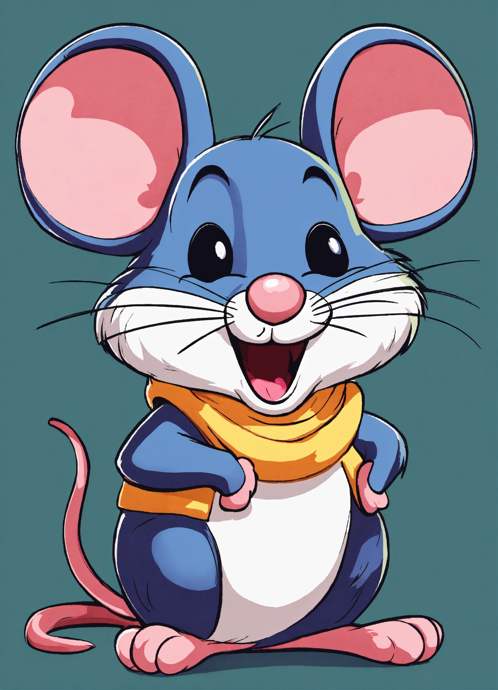 Lexica - Cartoon big mouse in sitting position and happily laughing