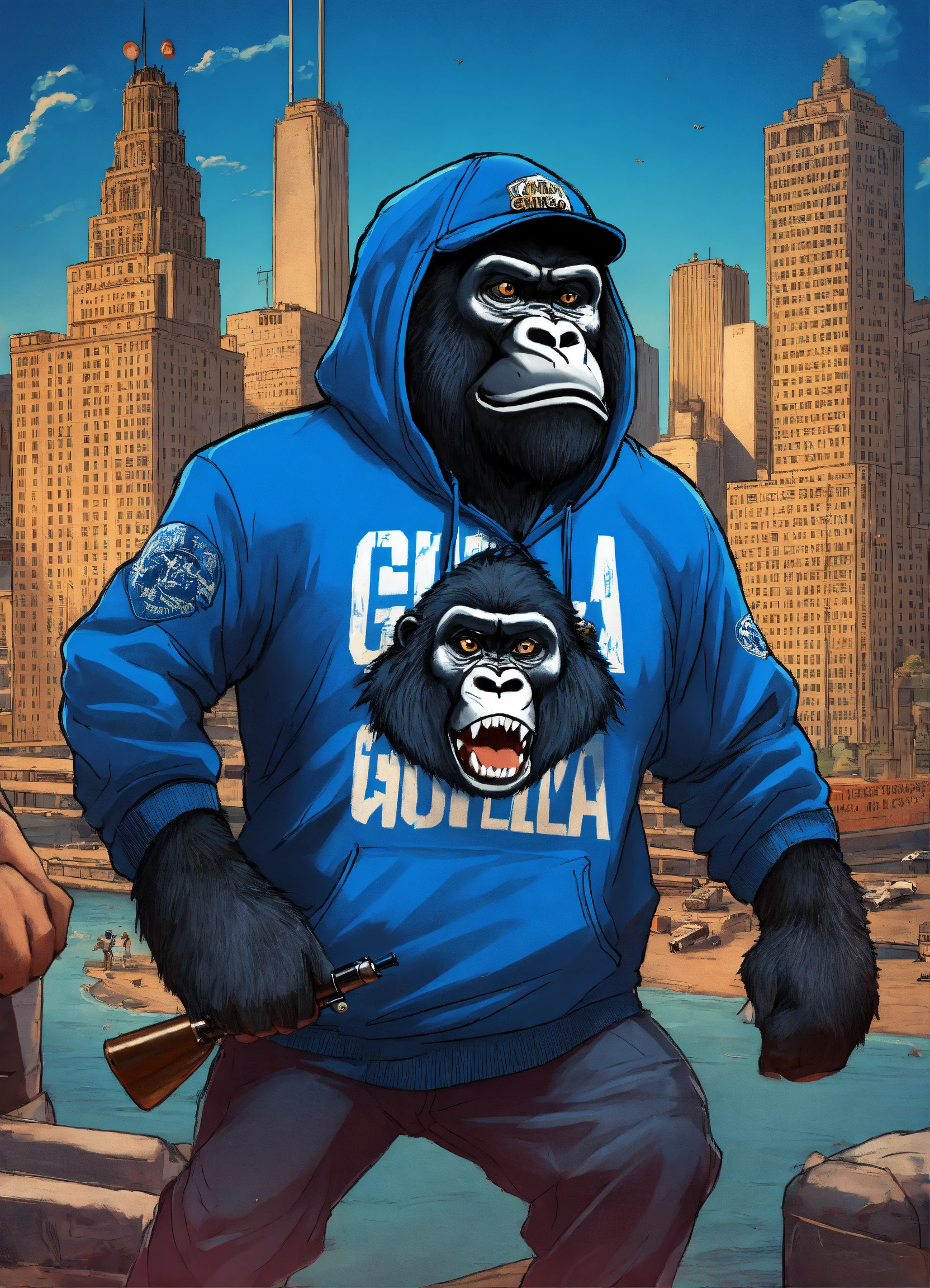 Lexica - Gangster Gorillas in hoodies and baseball caps with the words ...