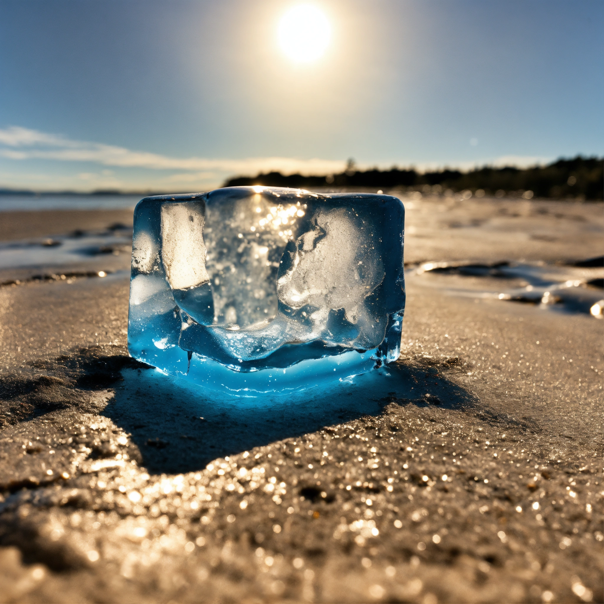 Lexica - Ice cube melting in the sun
