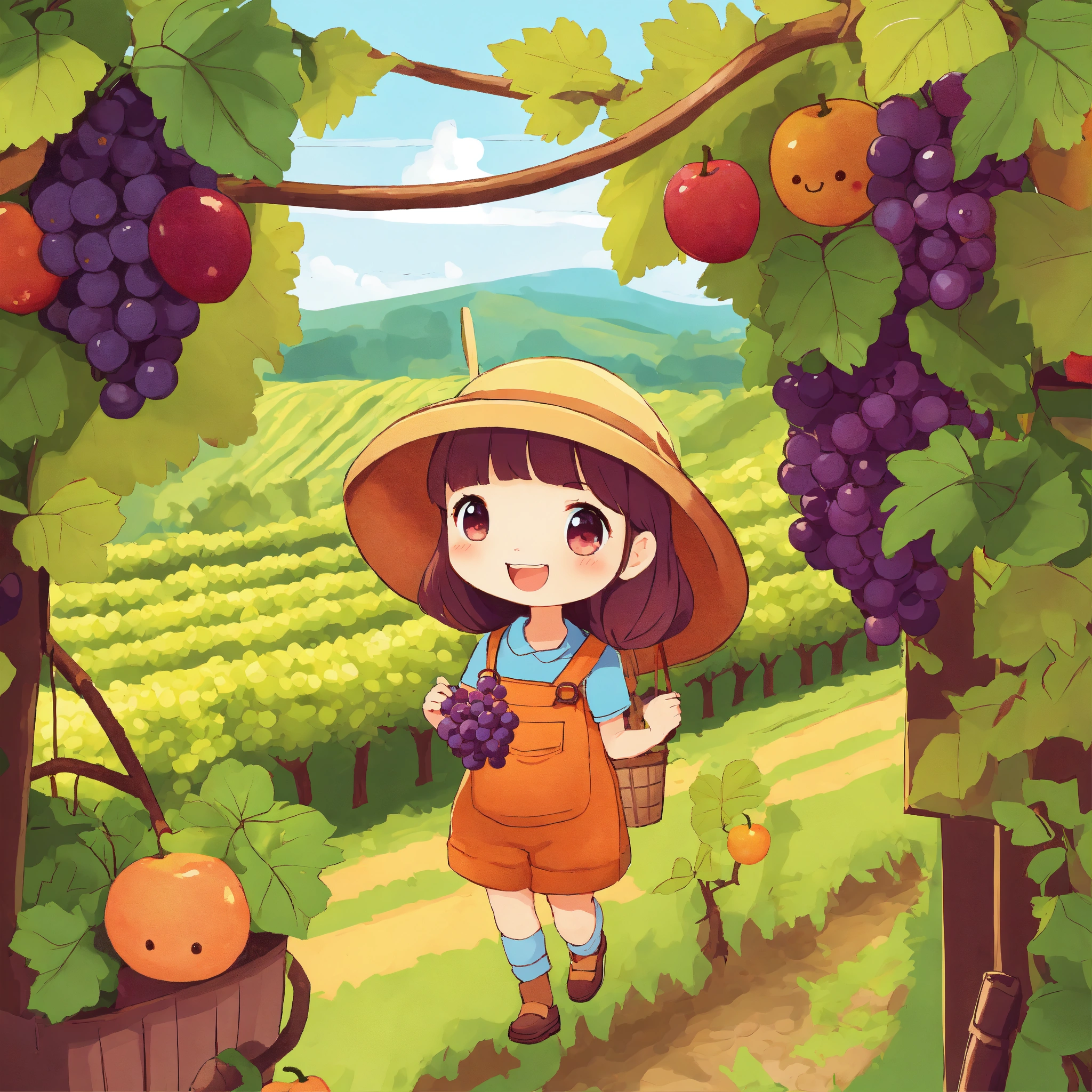 Lexica - Create an adorable Kawaii-style illustration featuring a cute ...