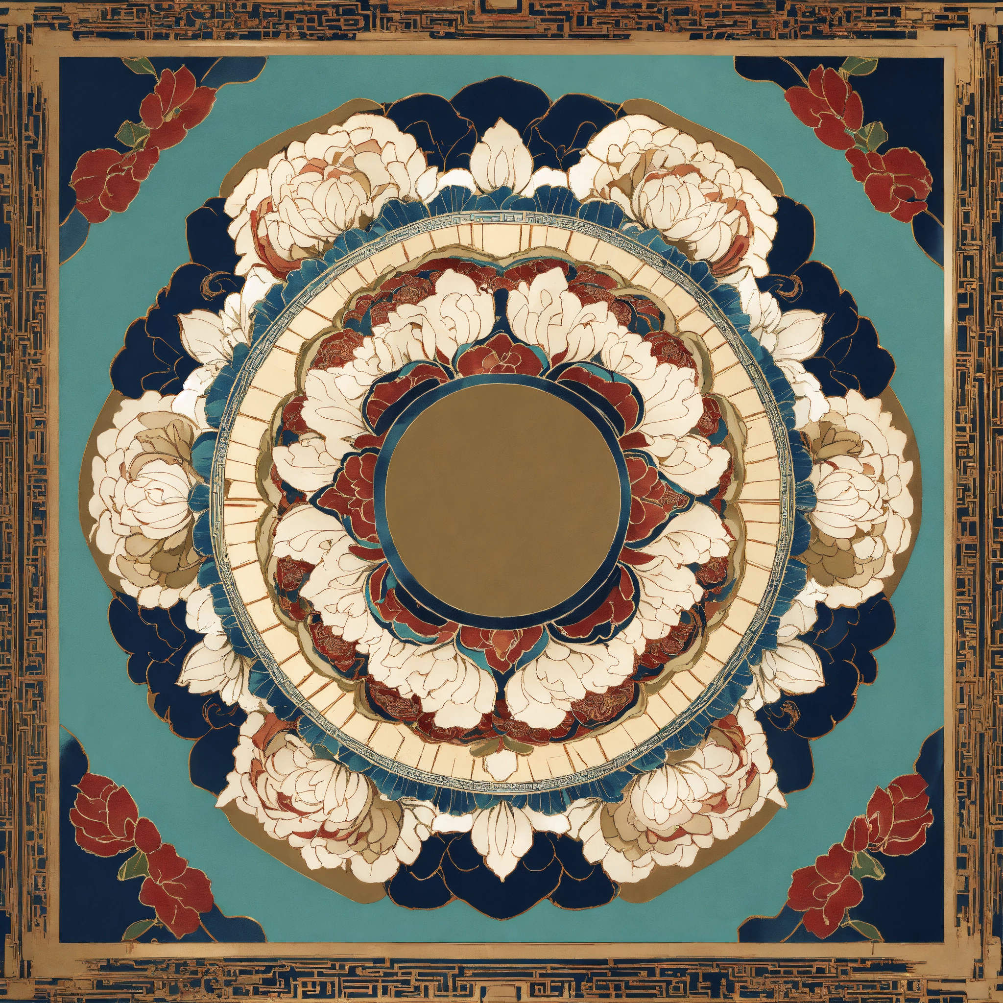 Lexica - Traditional Chinese lotus pattern, with a red tone and rich ...