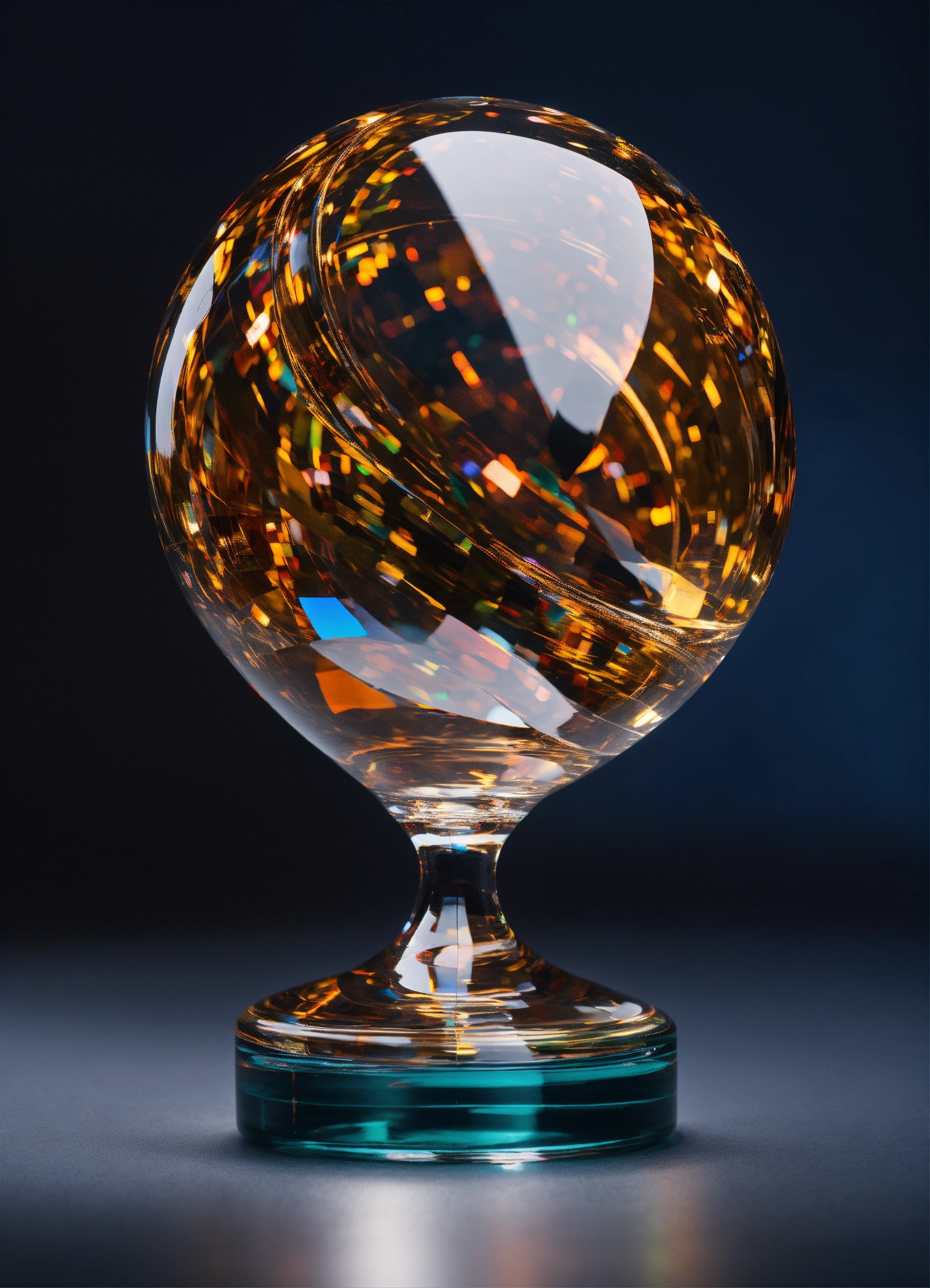 Lexica - Glass circle, transparent, clear, turned LEFT, 8k