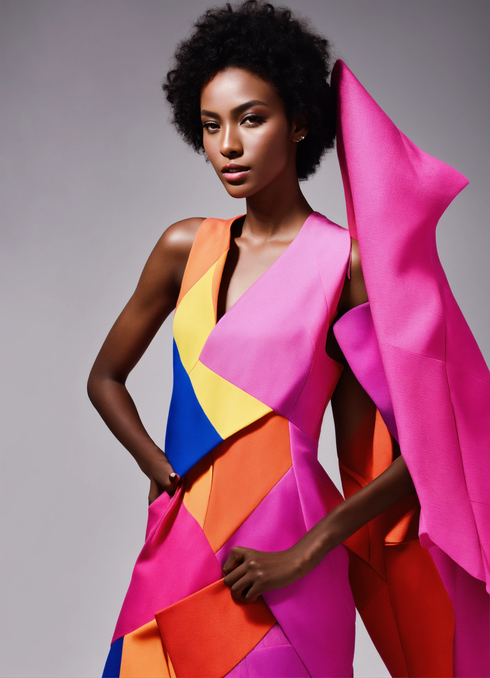 Lexica - Fashion photoshoot, Slim tall dark skinned supermodel, in ...