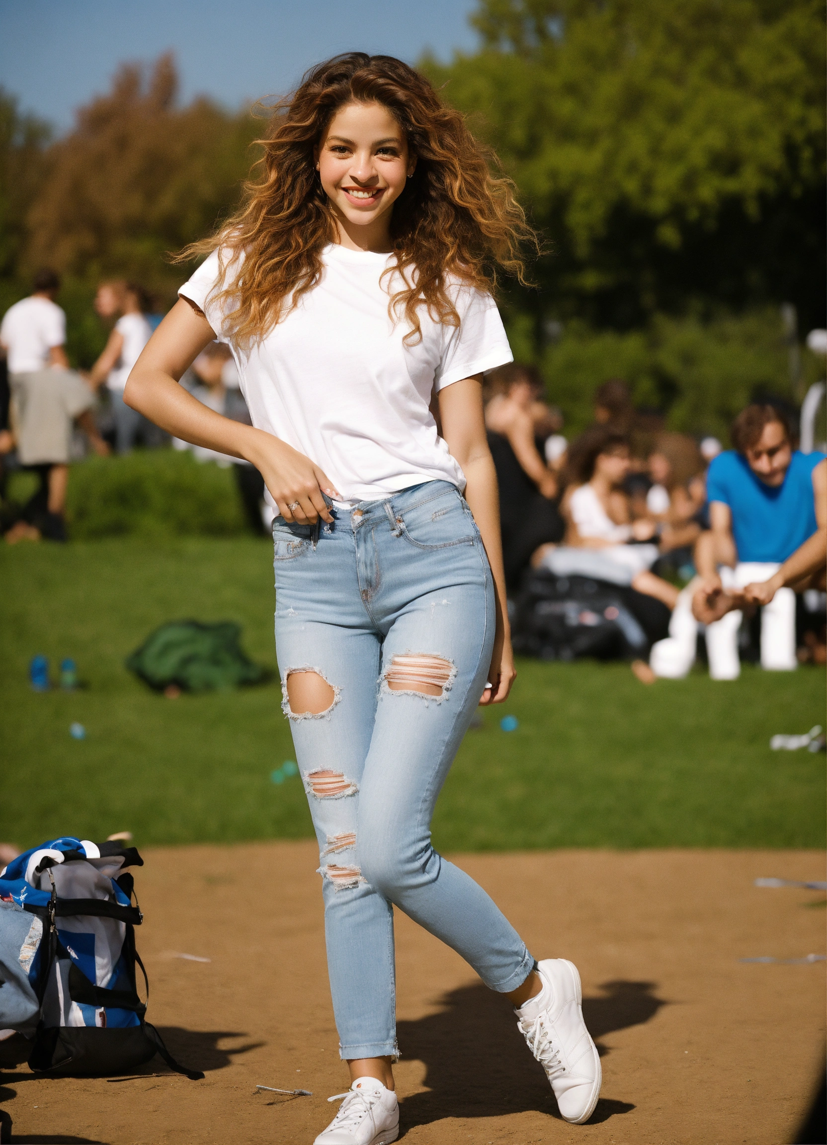Lexica - Knees up photo of one 20 yr old Shakira-similar model who has ...