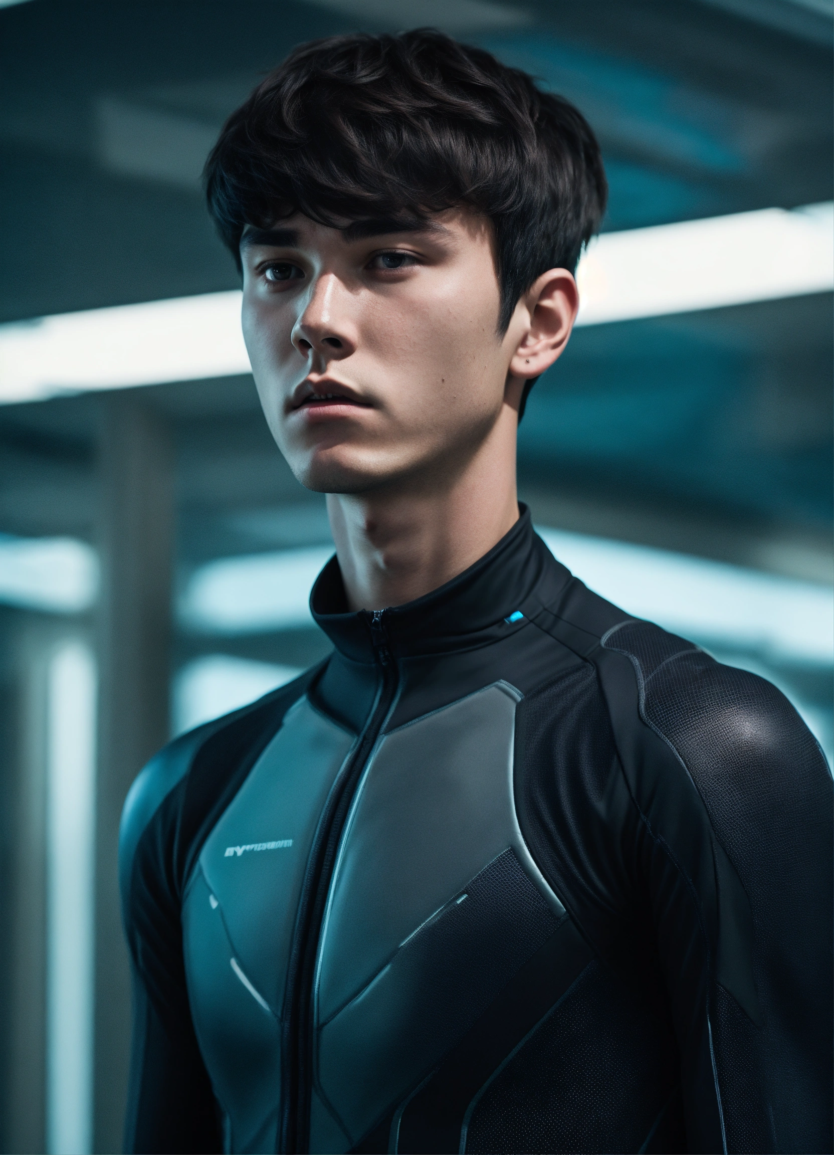 Lexica - A realistic photo of a 20 years old thin boy, dark short hair ...