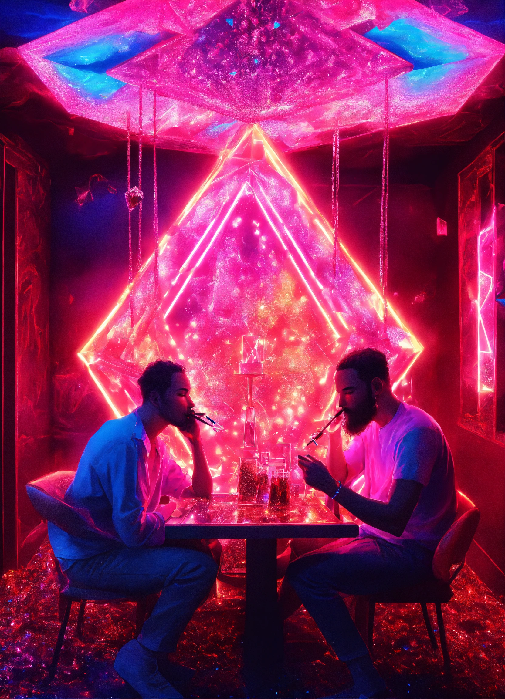 Lexica - Photorealistic A diamond couple smoking crystals in diamond ...