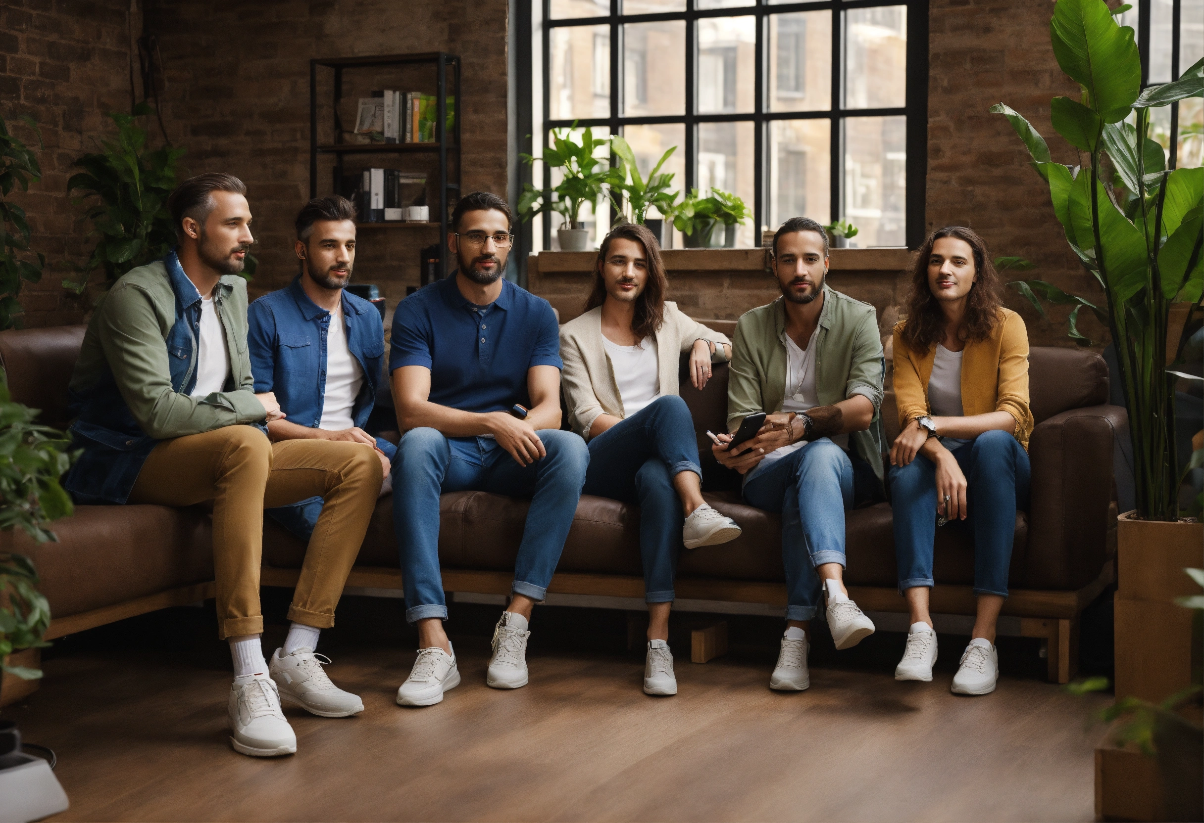 Lexica - Ultra realistic group of a team of 5 english looking men and ...