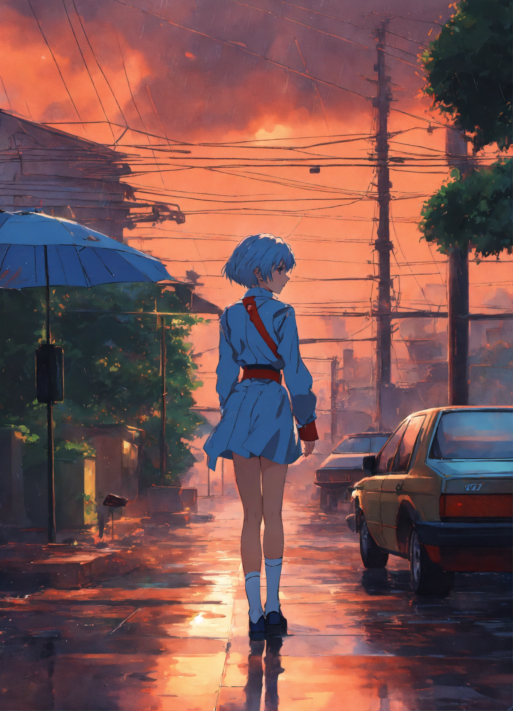 Lexica - Anime art of Rei Ayanami from Neon Genesis Evangelion ...