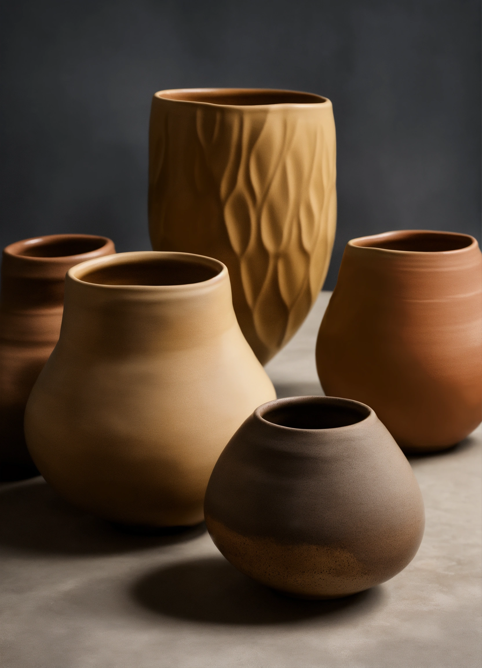 Lexica - Handmade ceramics of an interesting shape on a plain background