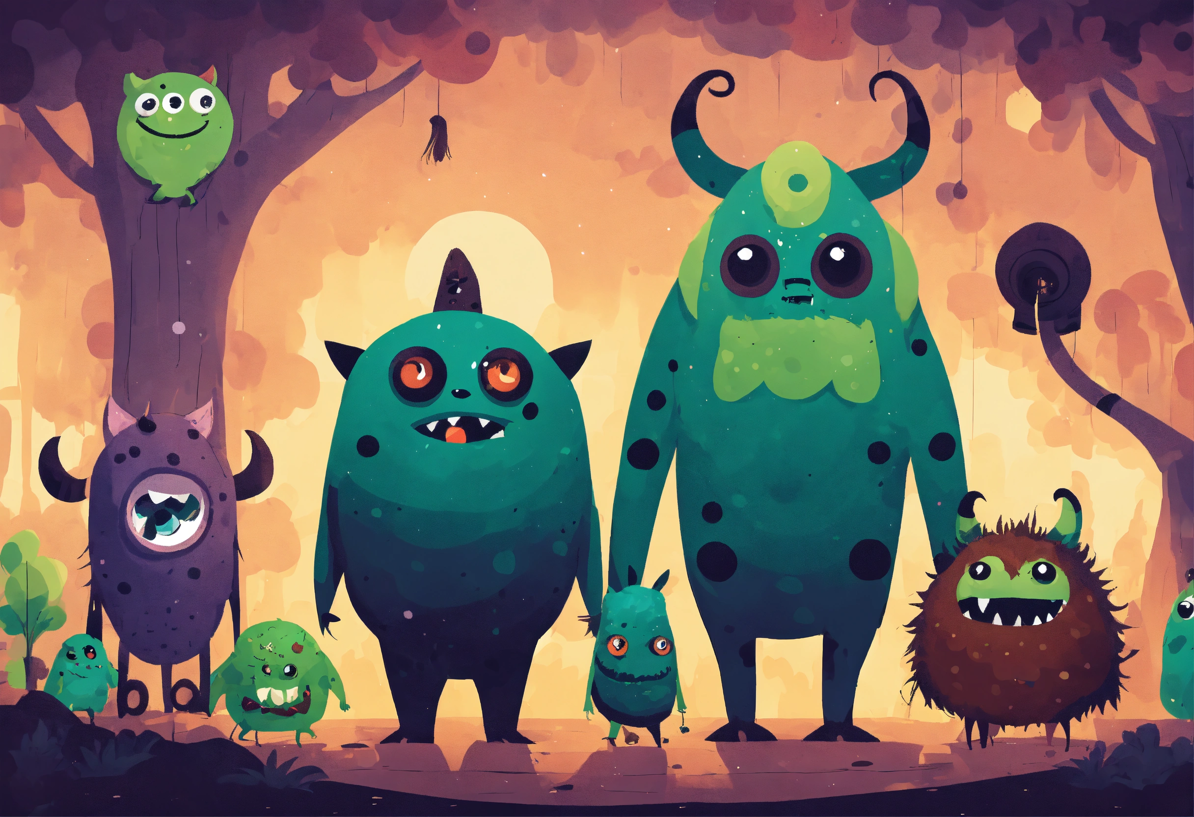 Lexica - Illustration in flat design style of a diverse family of ...