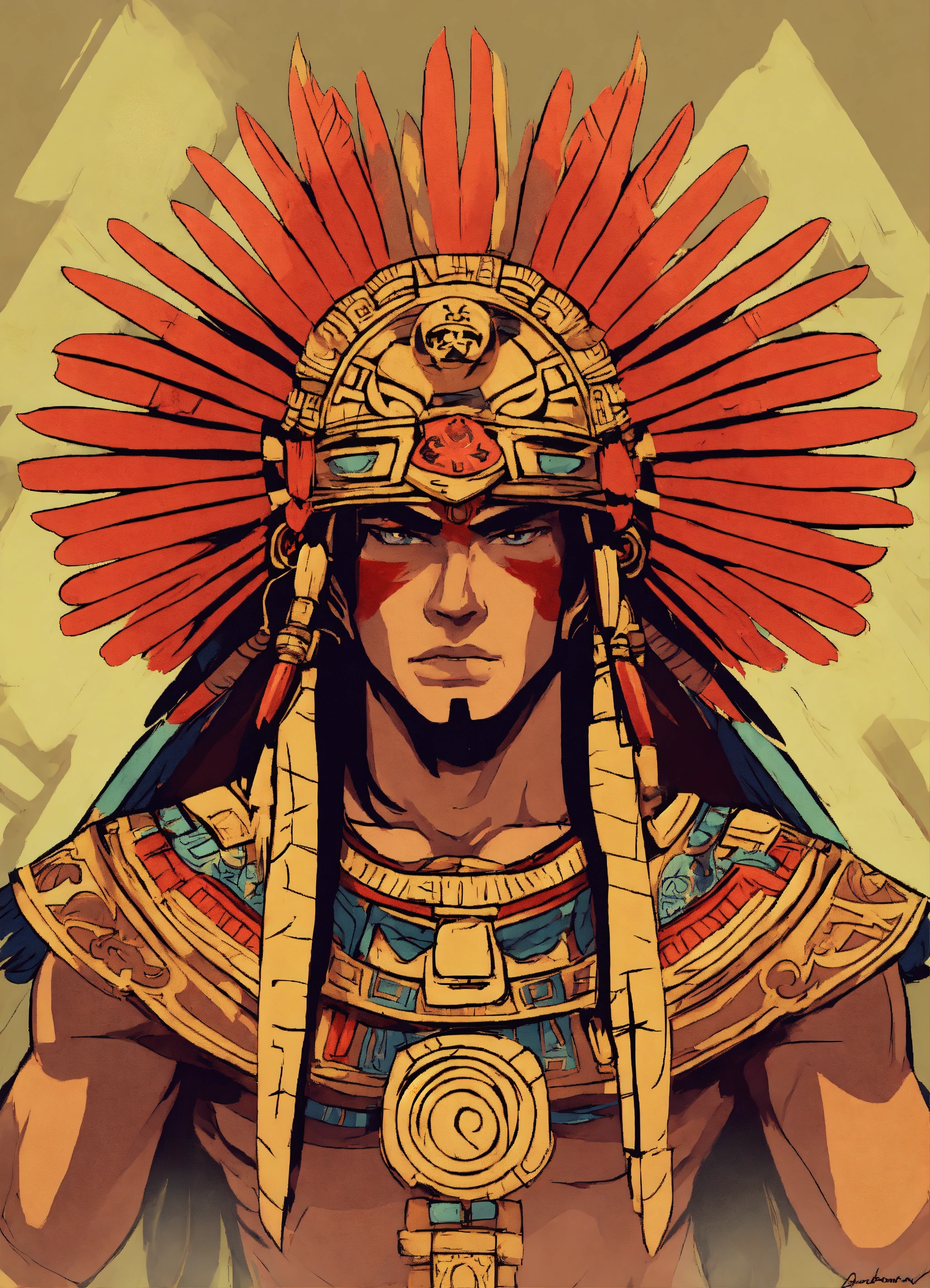 Lexica - Aztec Warrior, Anime style