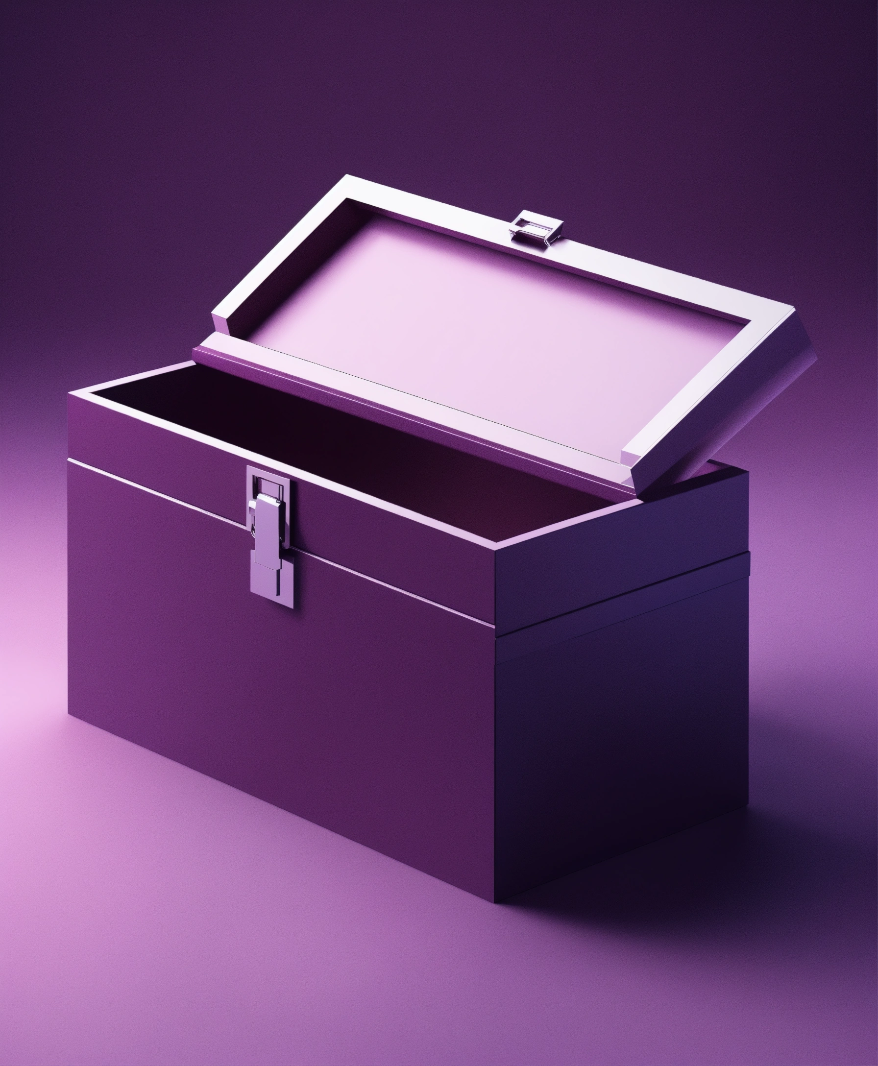 Lexica - 3D minimalist illustration of opening toolbox, shining inside ...