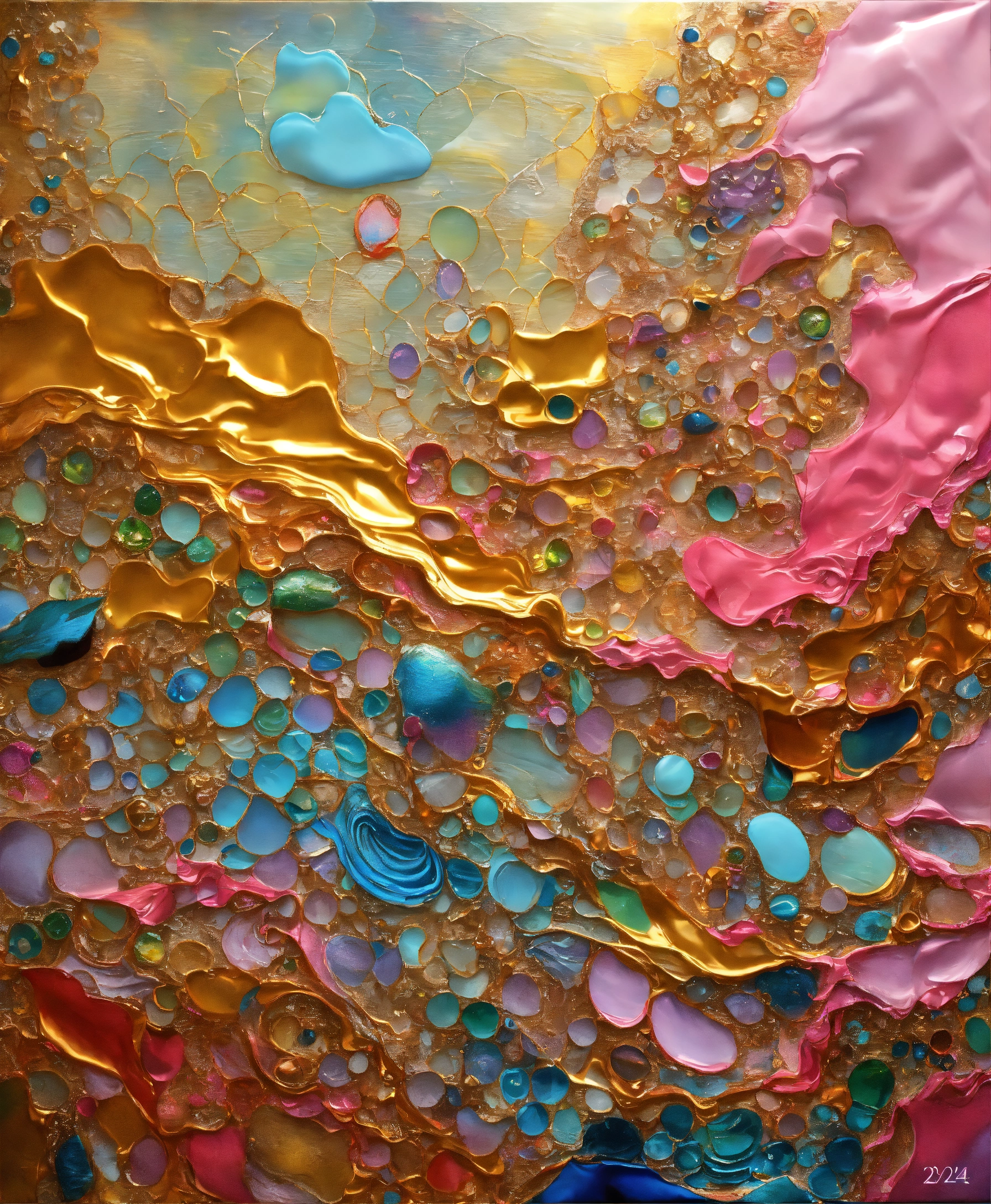 Lexica - Colorful abstract painting oil and water complex complicated ...