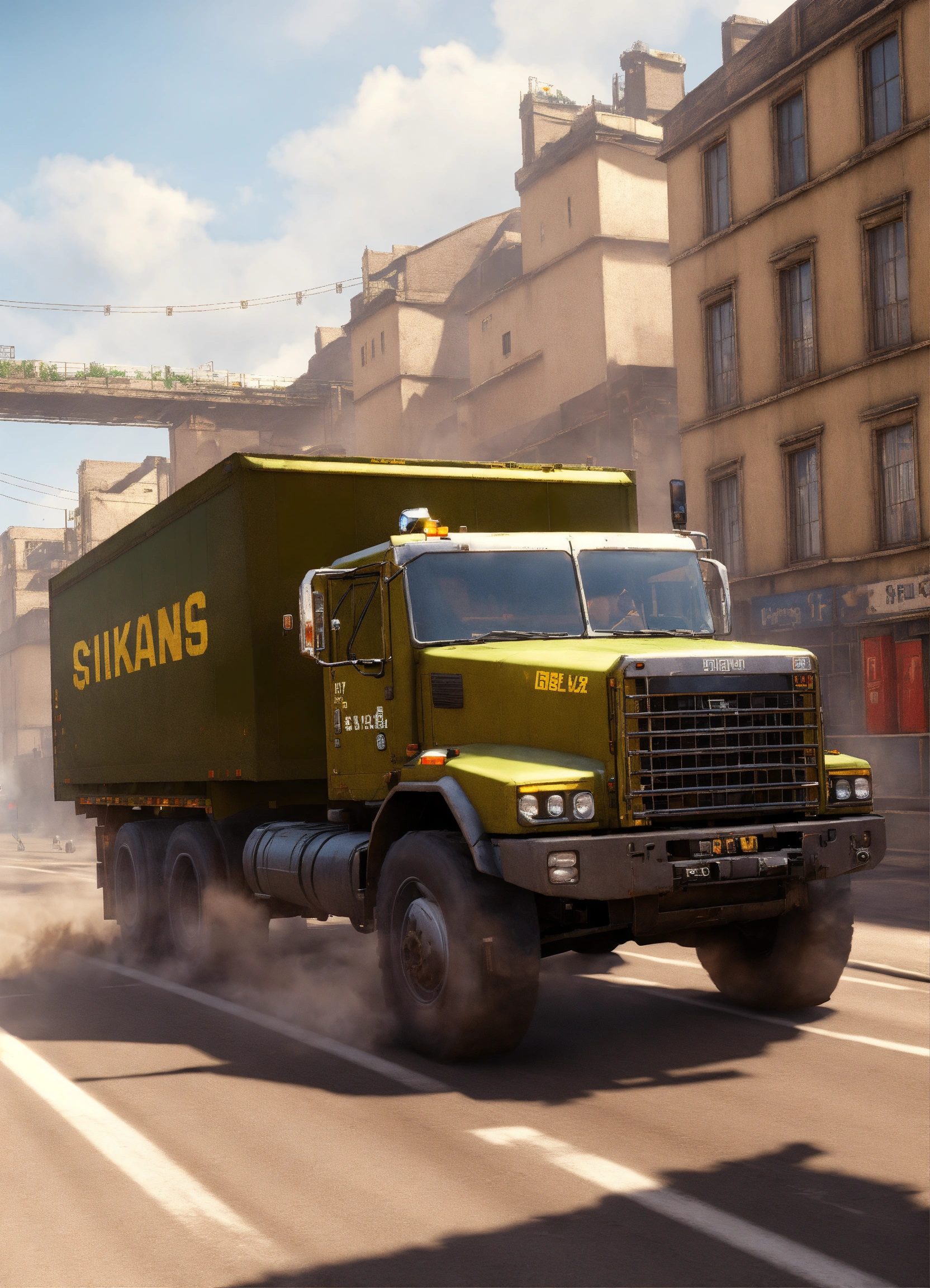 Lexica - HGV heavy goods vehicle truck in combat in an fps game with ...