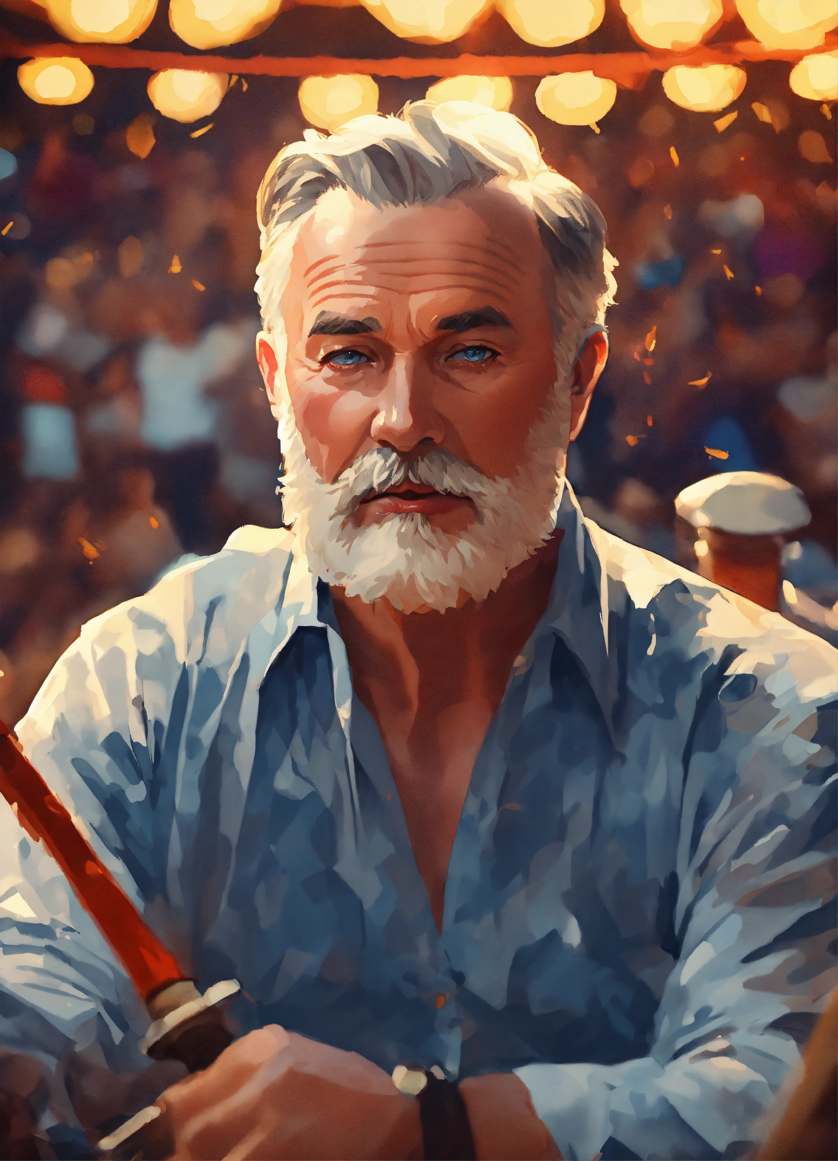 Lexica - Ernest Hemingway fighting a bull in a traditional bullfight ...