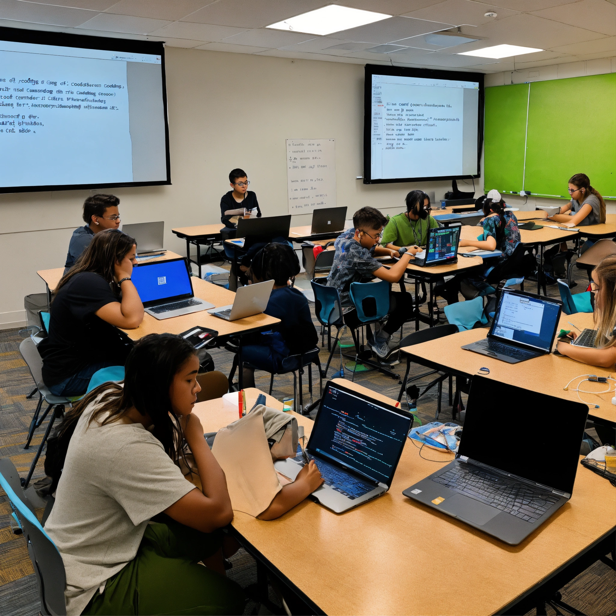 Lexica - A photo of a coding bootcamp. The bootcamp is located in a ...