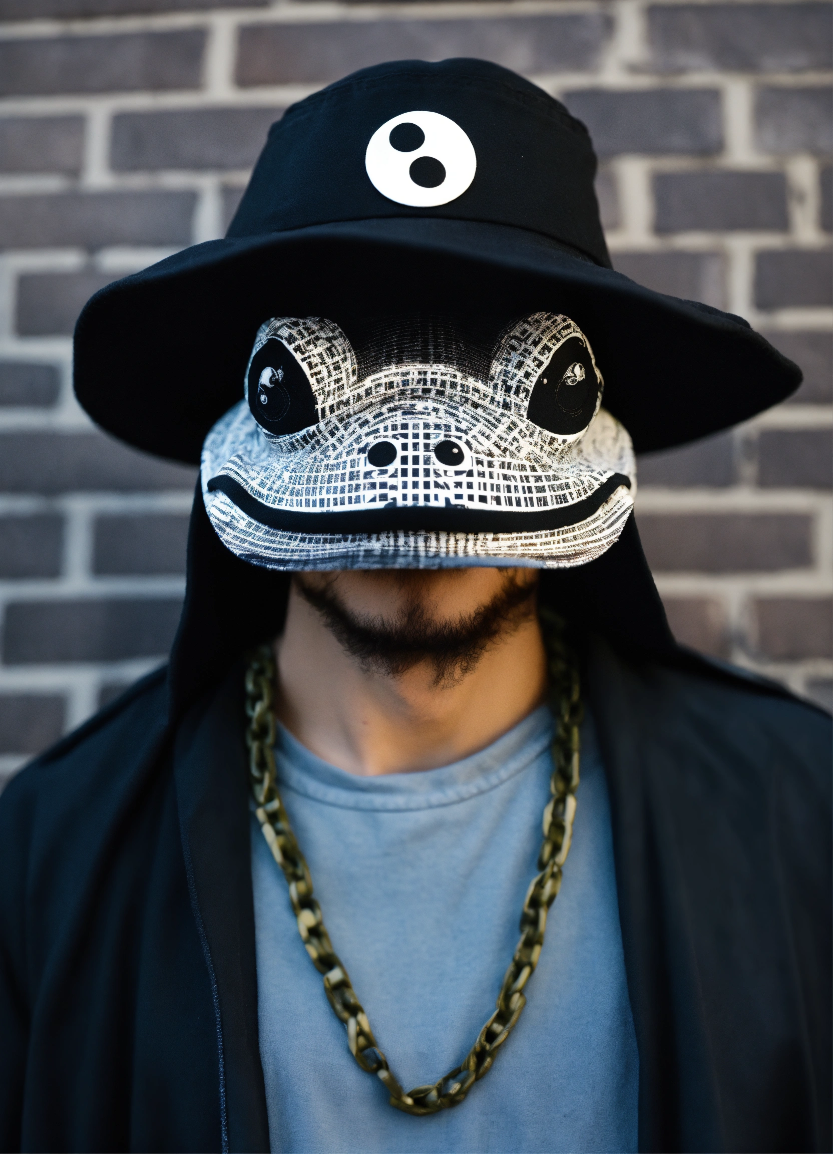 Lexica - A toad made out of a 3d black and white optical illusion, ying ...