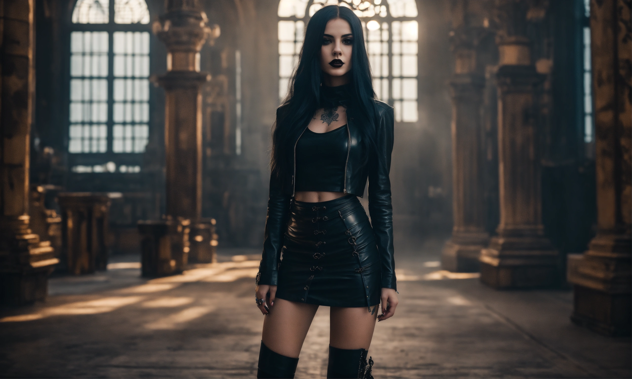 Lexica - Beautiful goth model young girl in fantasy world, wearing ...