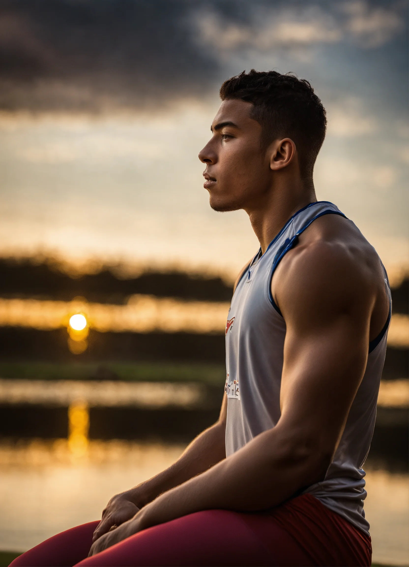 Lexica - Athlete having a reflection with themselves, facing their mind ...