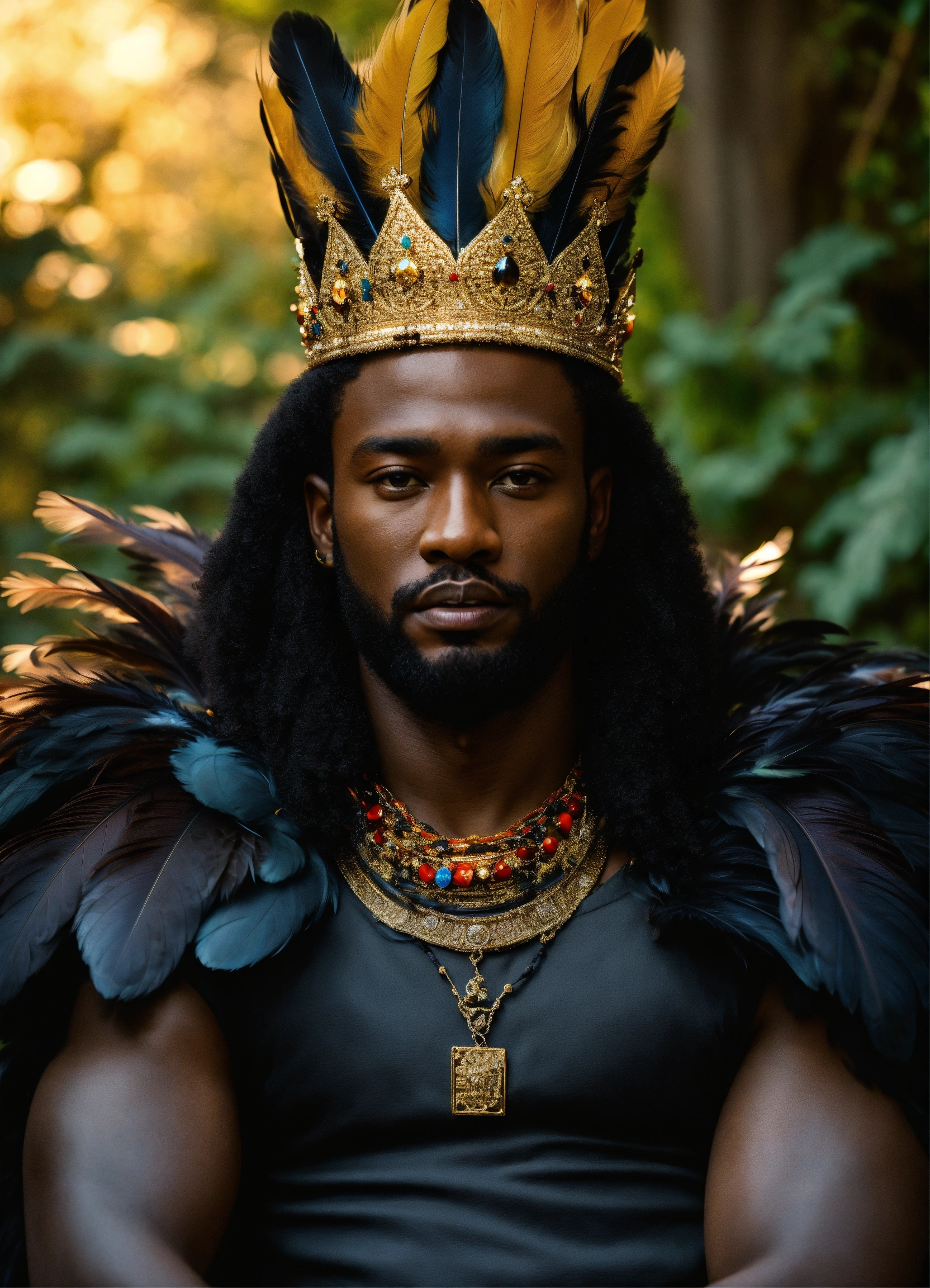Lexica - A black king who has a feather crown