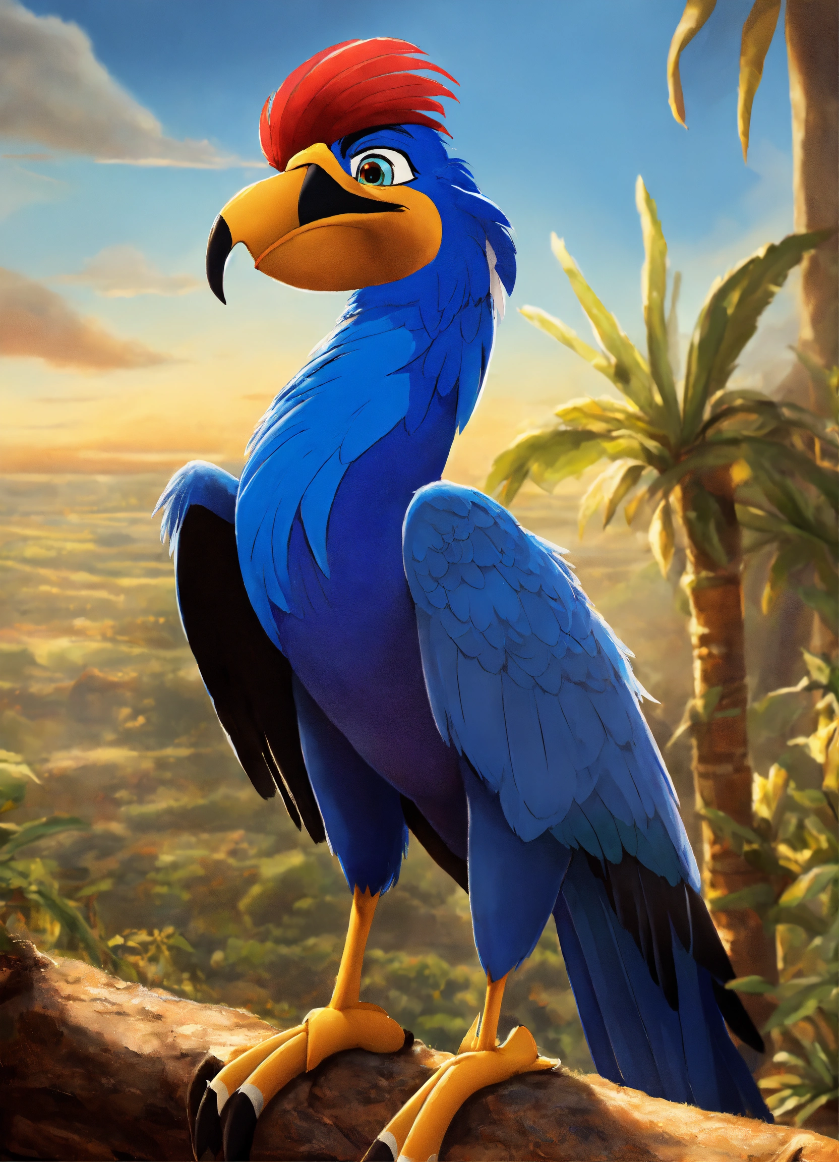 Lexica - Zazu, big-tailed bird, from Disney's Lion King cartoon
