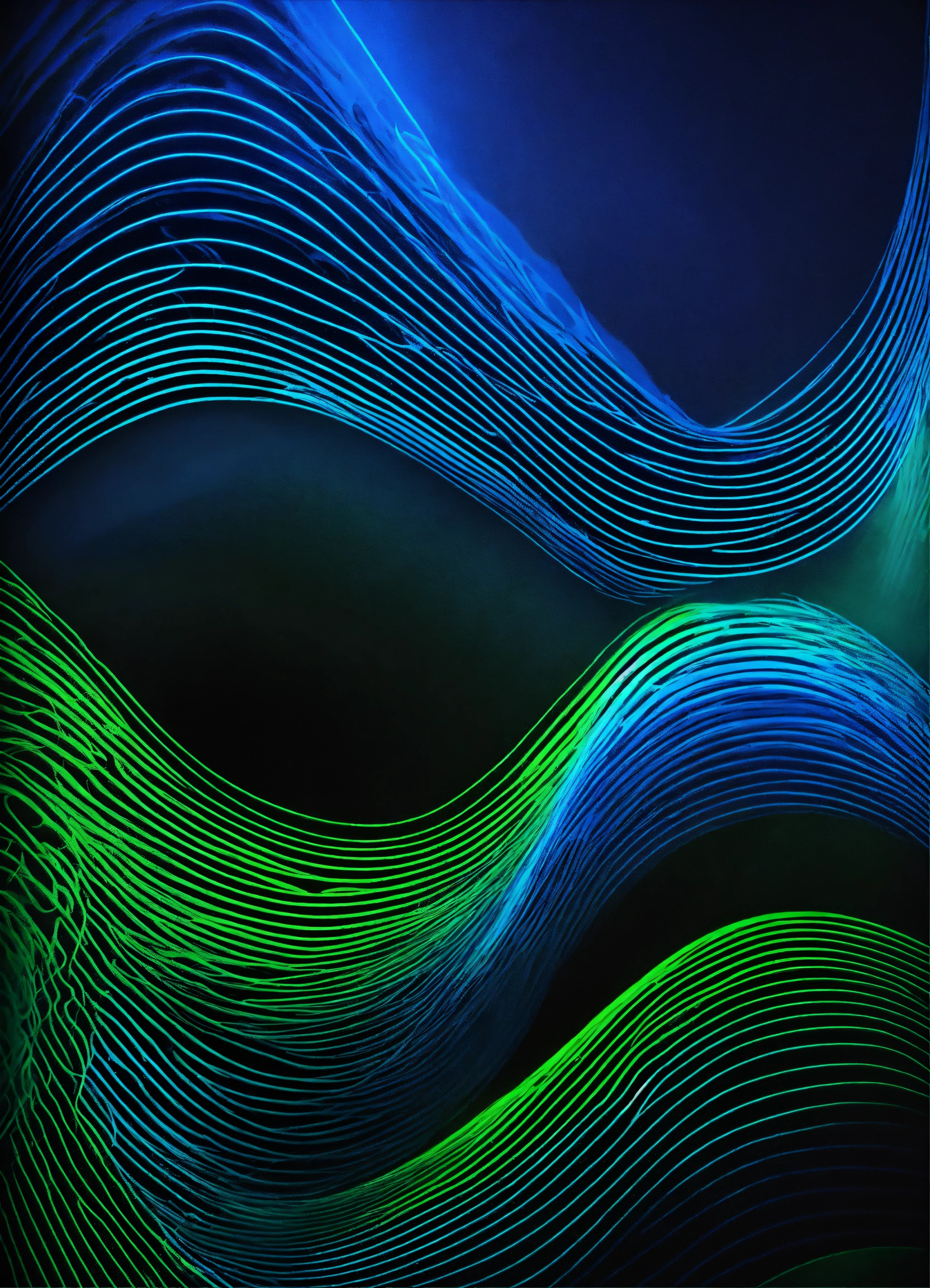 Lexica - Sine wave blue, green background and cyan, neon green ...