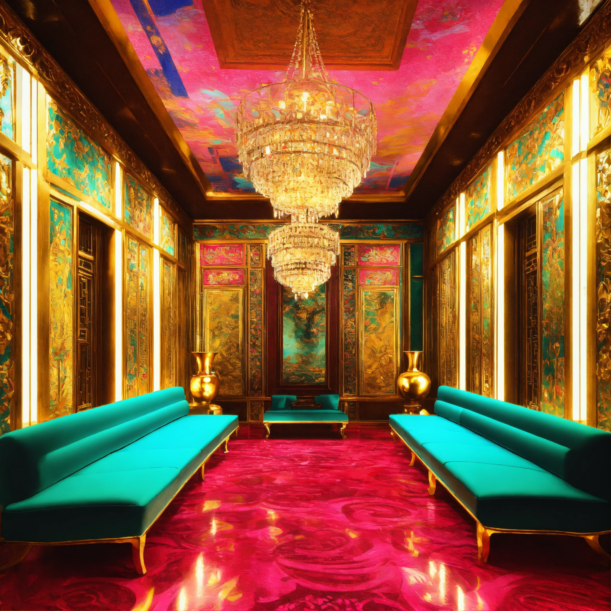 Lexica - Futuristic beautiful Chinese palace interior sitting room ...