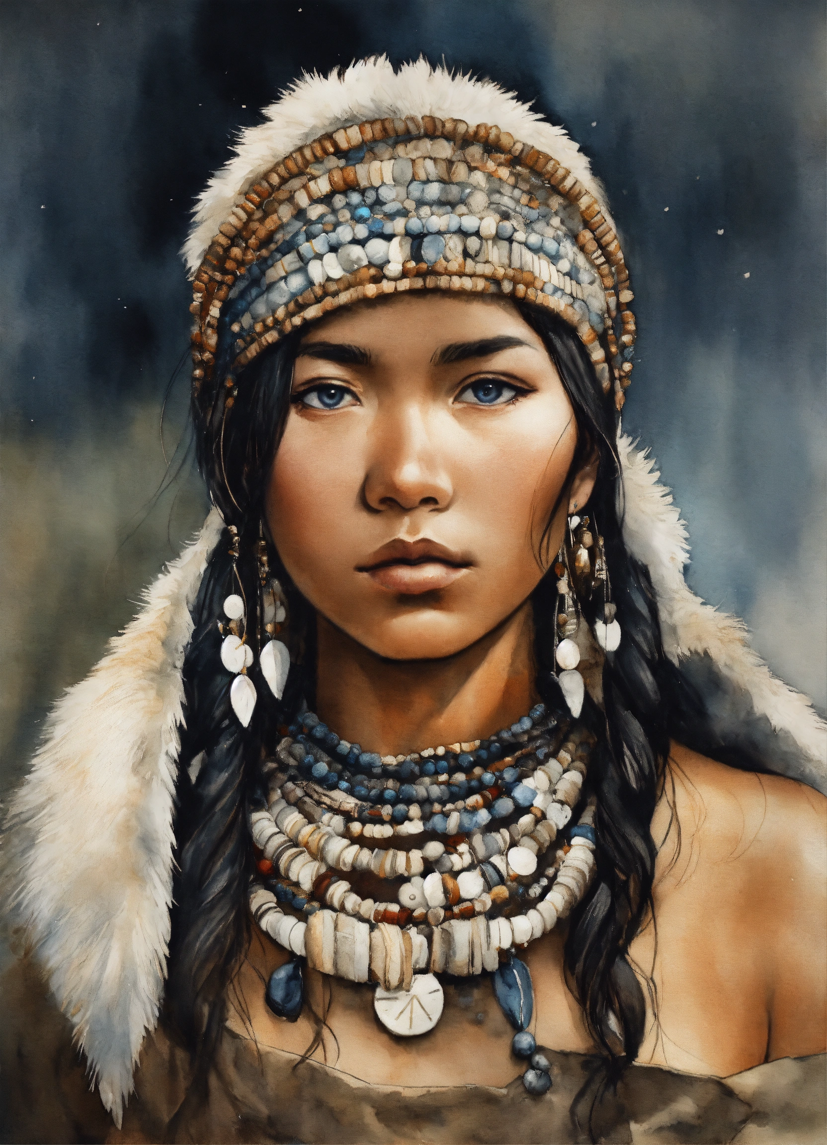 Lexica - Stone age Inuit woman, young, 18 years old, beautiful, wearing ...