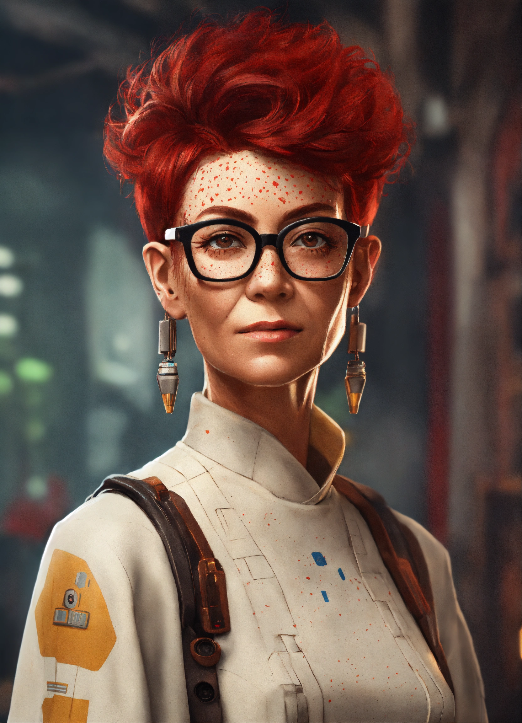 Lexica - A star wars style android robot inspired in a red haired ...