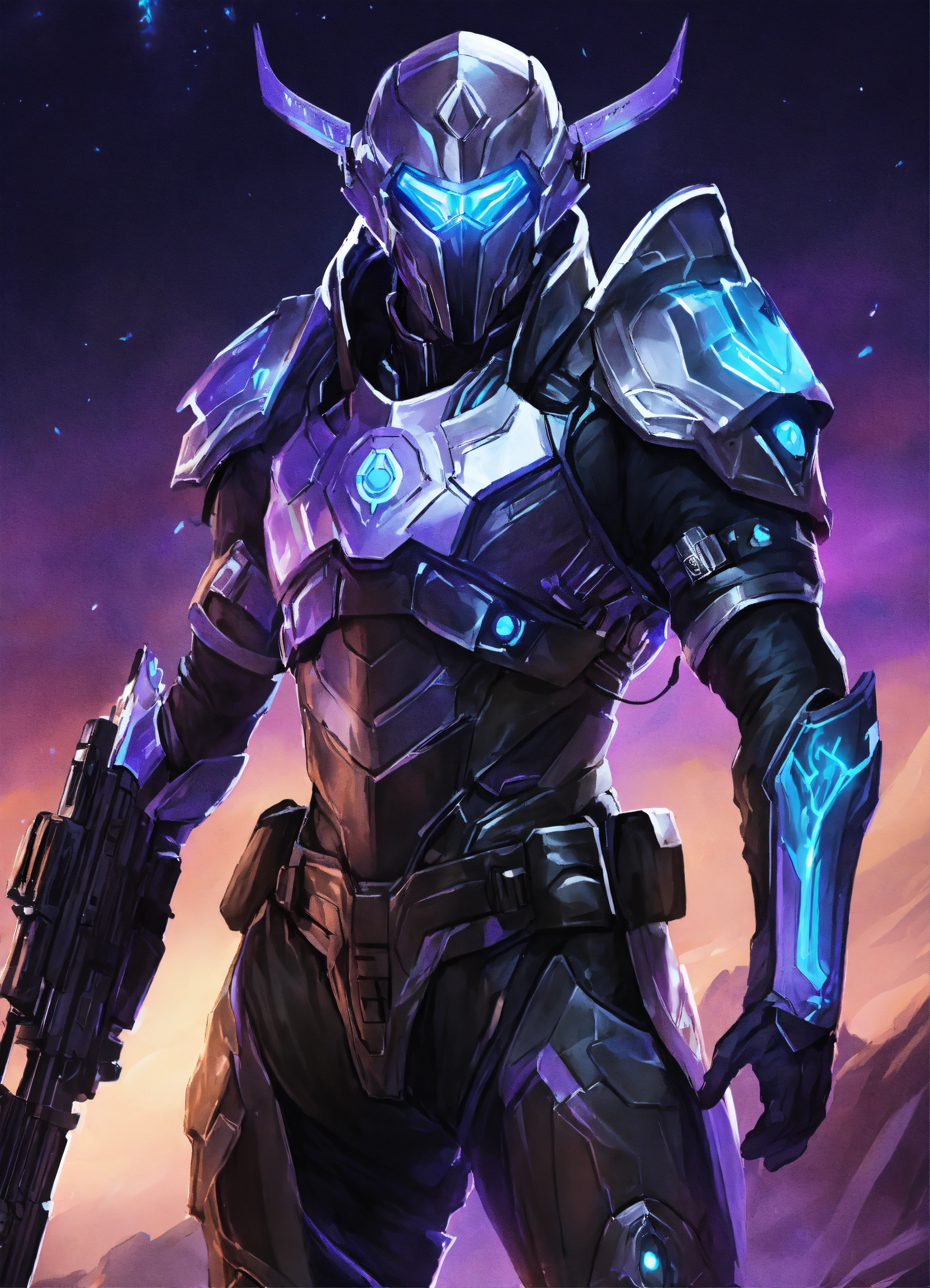 Lexica - Drawing of the full body of a high elf sci fi soldier wearing ...