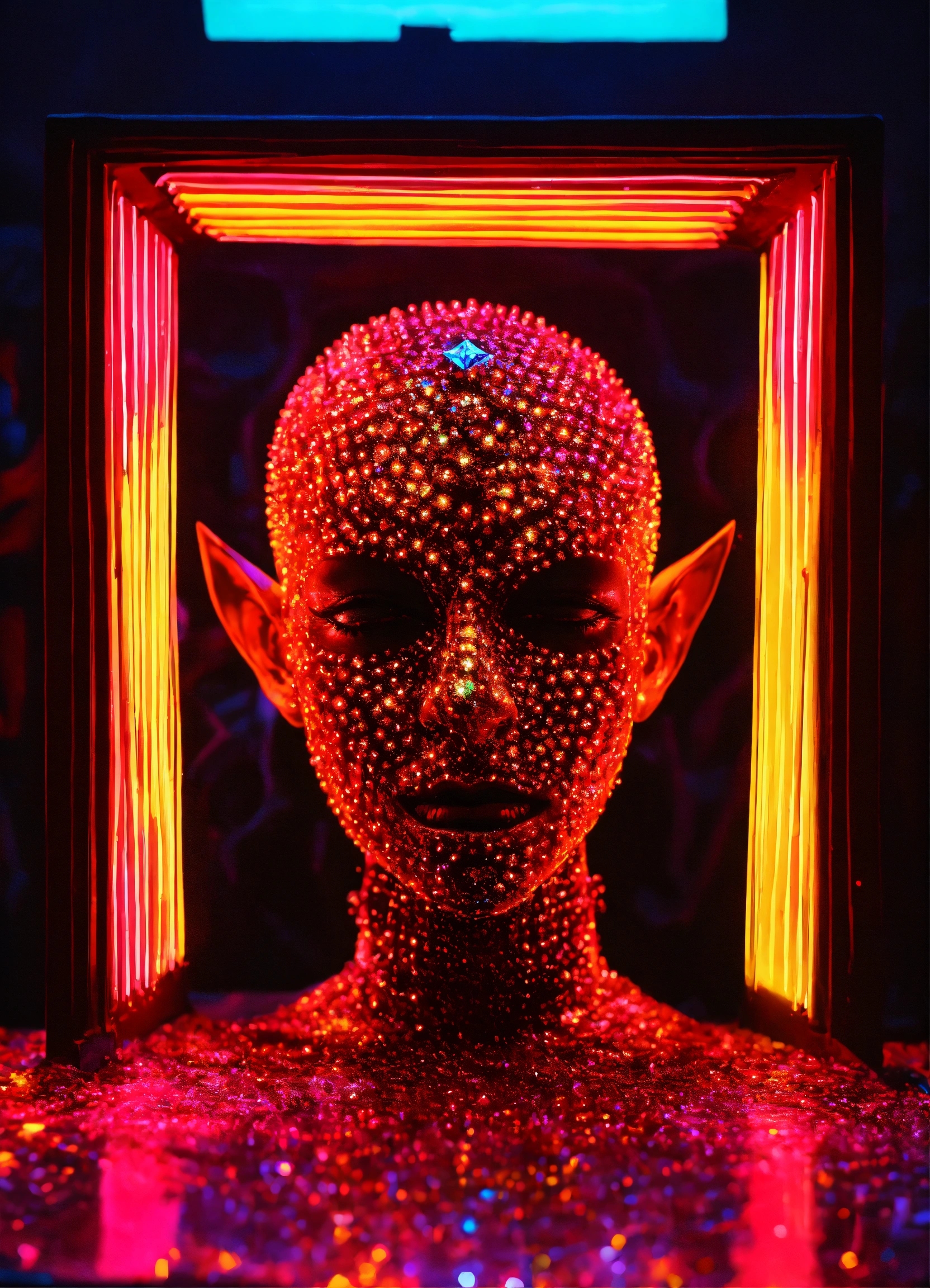 Lexica - Ultra realistic Pinhead in a diamond neon black light DMT ...
