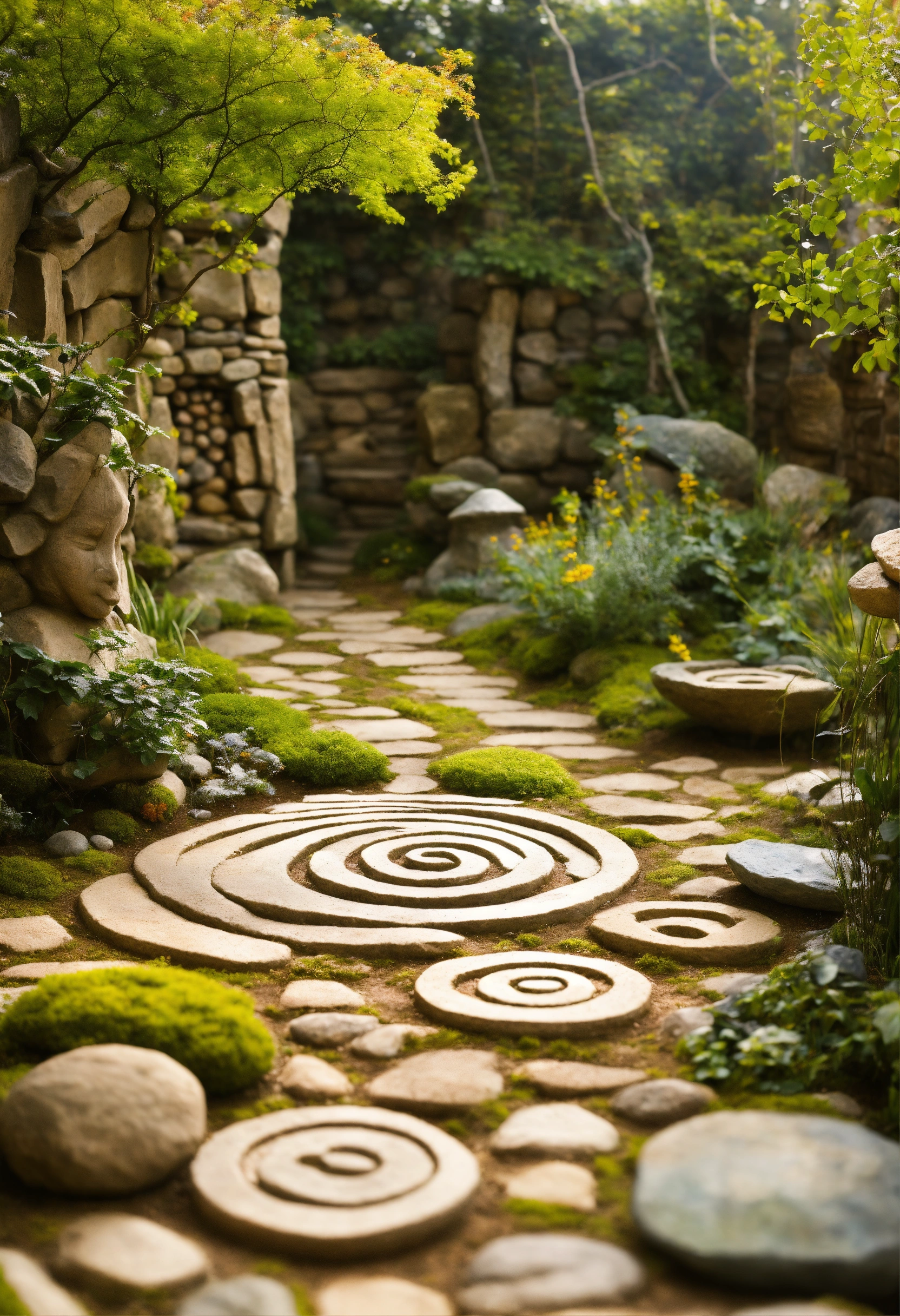 Lexica - An ancient spiritual gnome inspired stone pathway rock garden ...