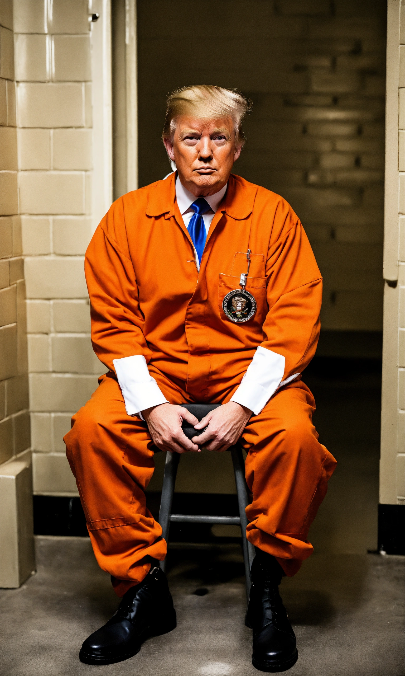 Lexica - A professional mugshot photo of Donald Trump in a prison ...