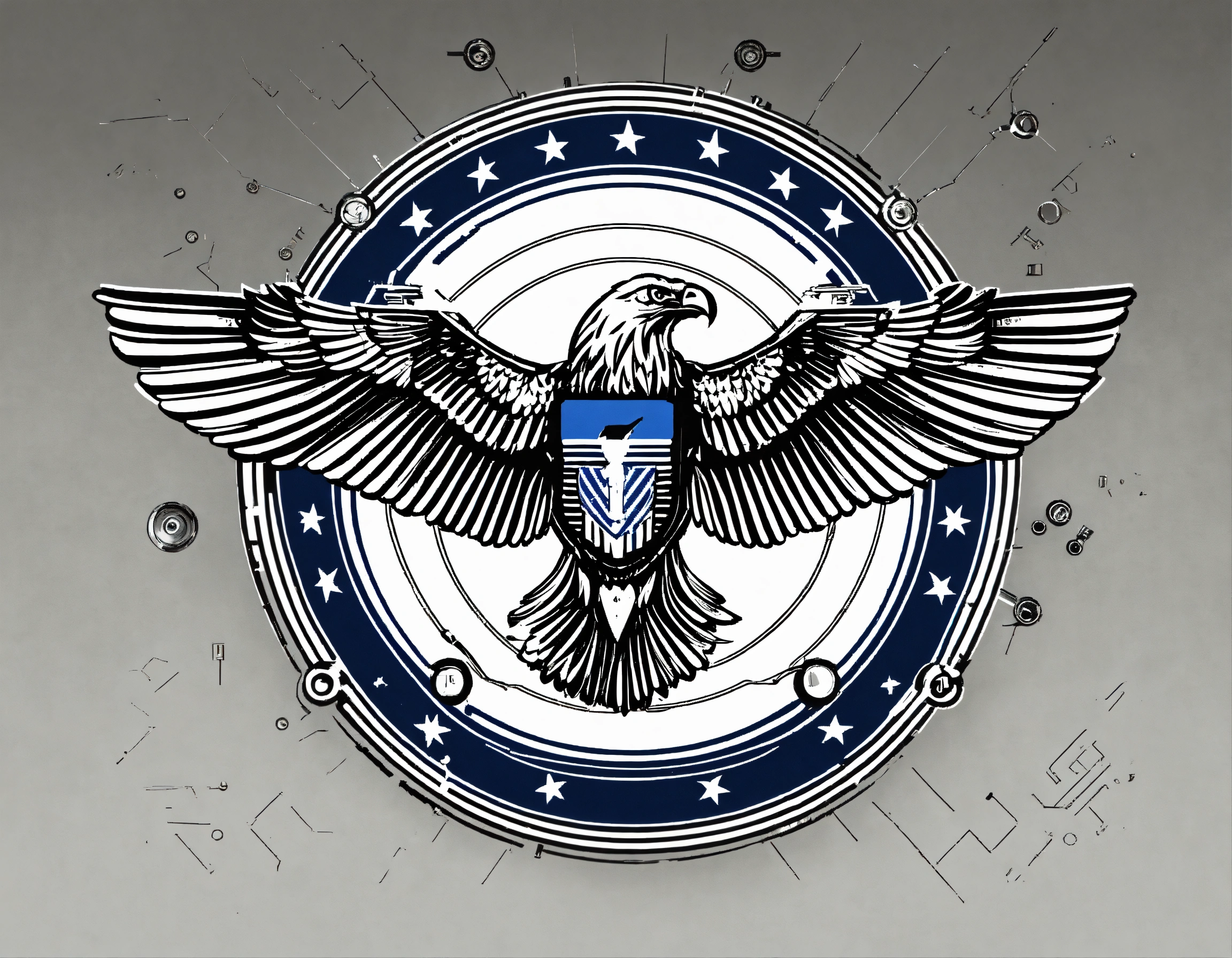 Lexica - Simple black and white icon robot ai version of united states ...