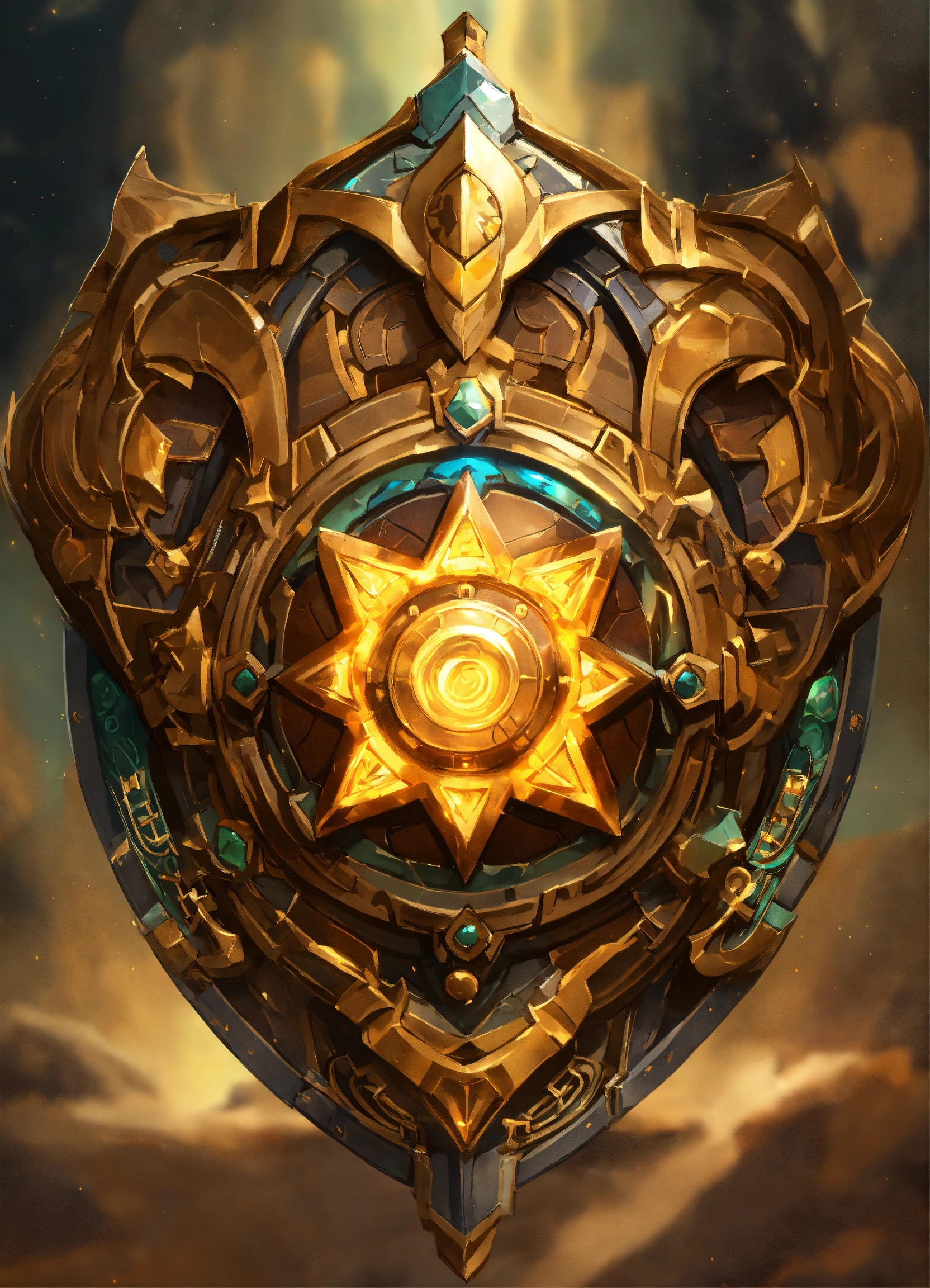 Lexica - A celestial amulet for a God of Paladins in the style of ...