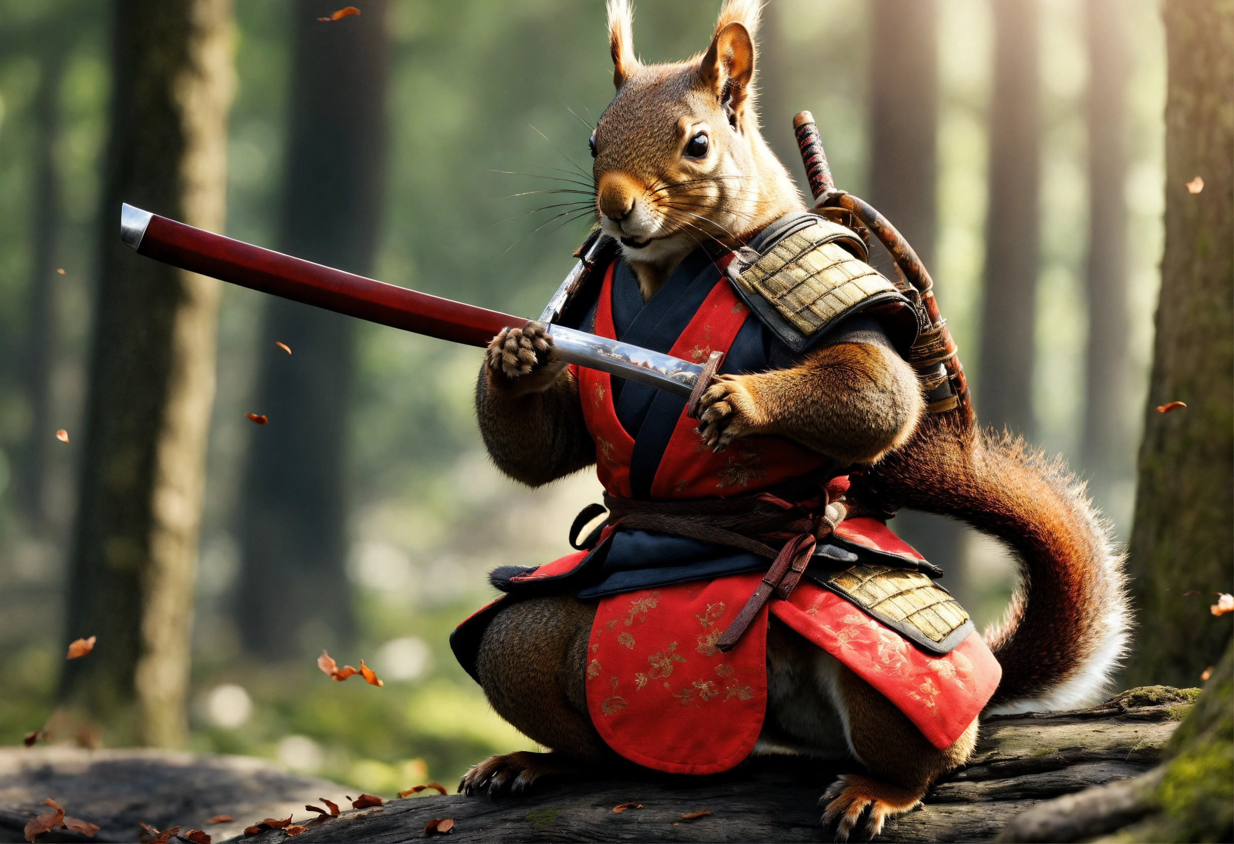 Lexica - Squirrel samurai. Battlefield. Hyper realistic.