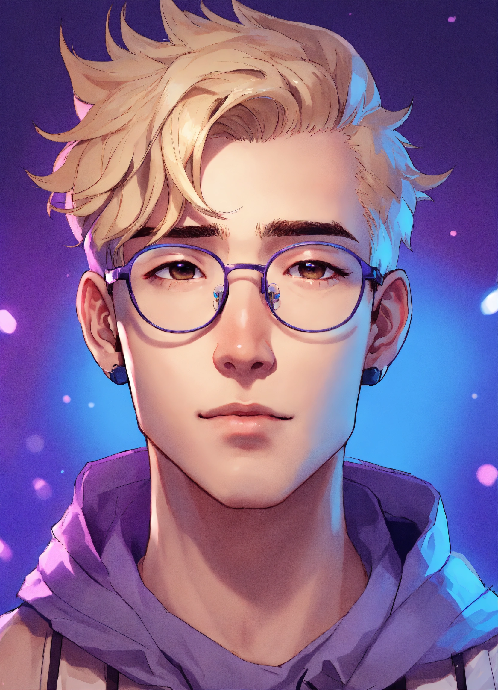 Lexica - A male gaming streamer, blonde hair, clean shaved, short wavy ...