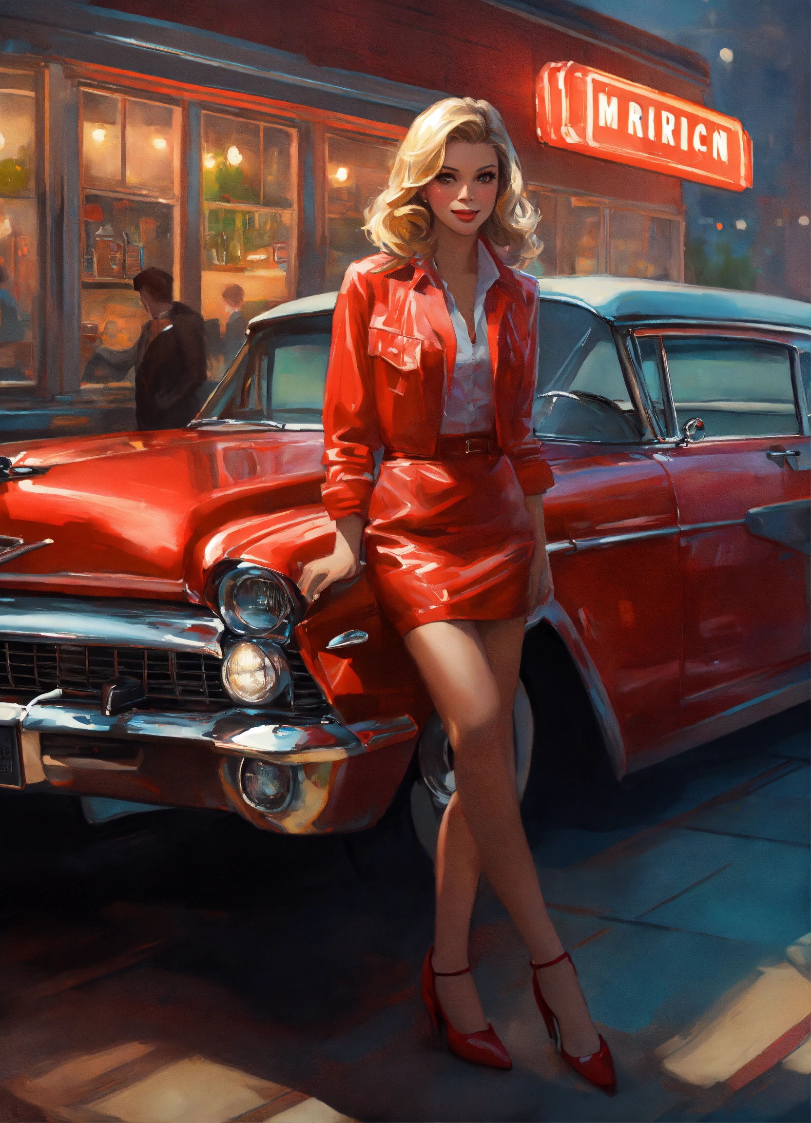Lexica - Ultra realistic full body photo of american diner, with ...