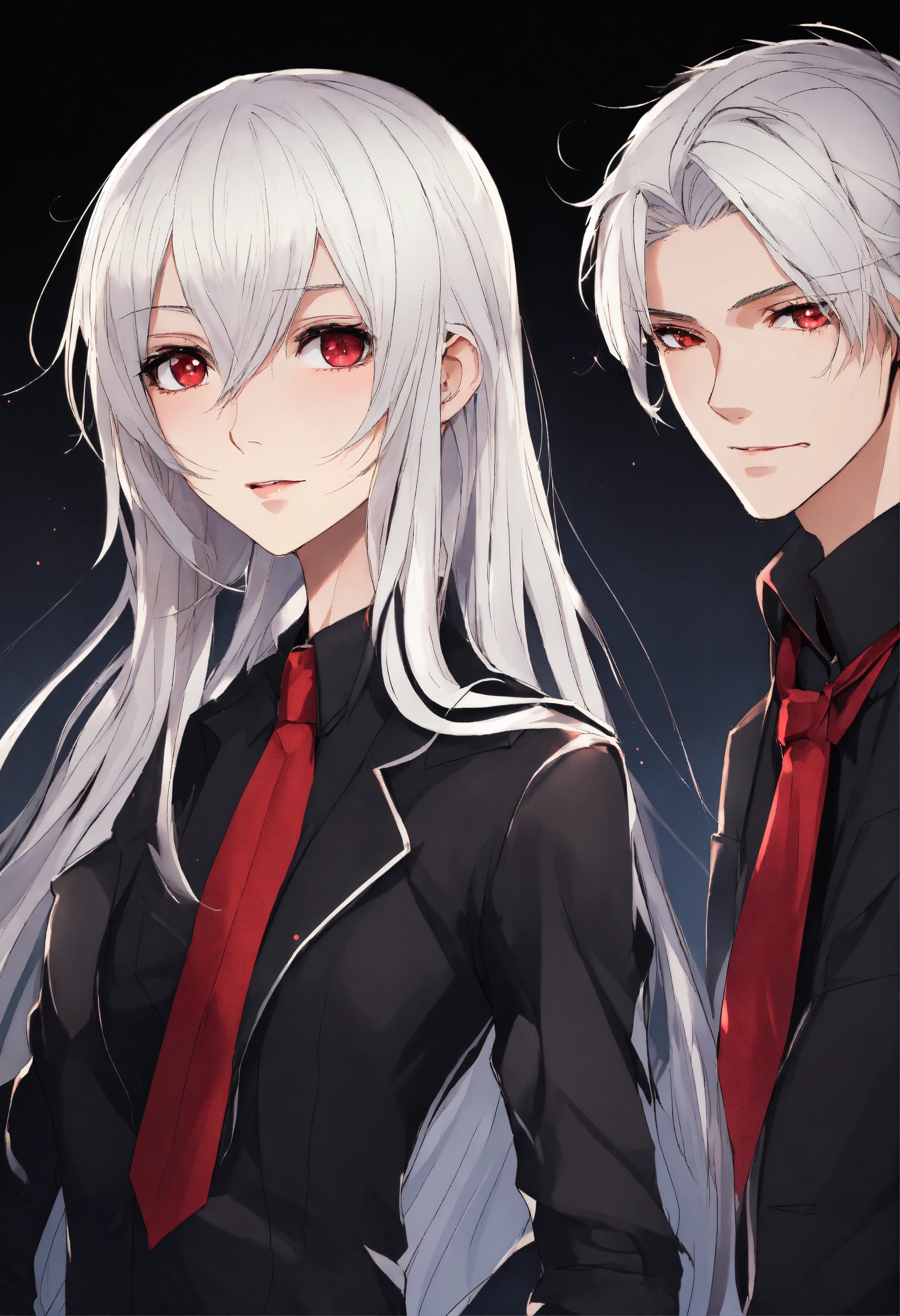 Lexica - Guy and girl 20 years old. twins. The girl has white long ...