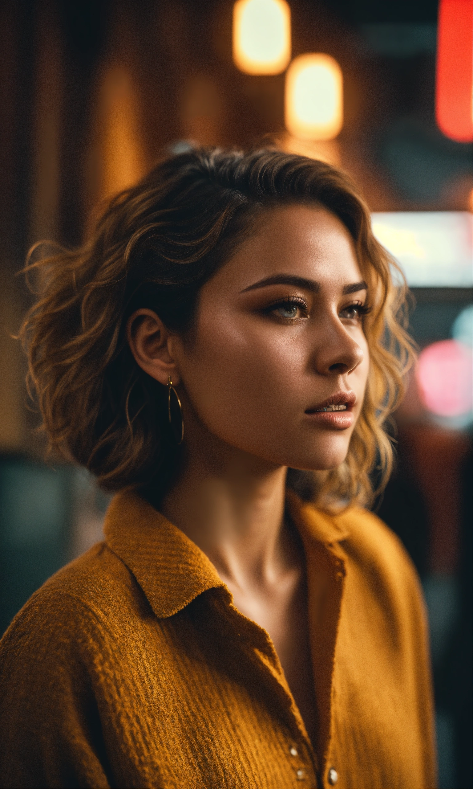Lexica - Cinematic photo of insecure woman high resolution, realistic ...