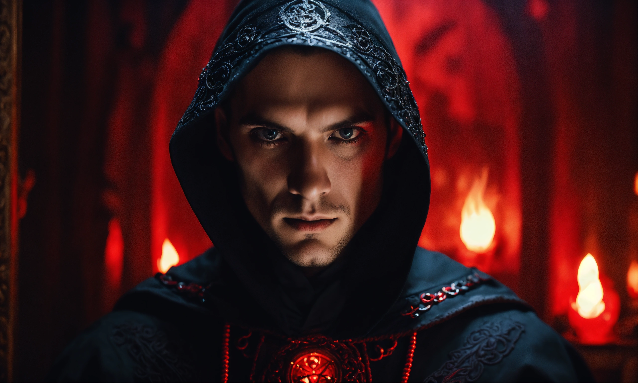 Lexica - Sinister and dramatic portrait of a young handsome french evil ...