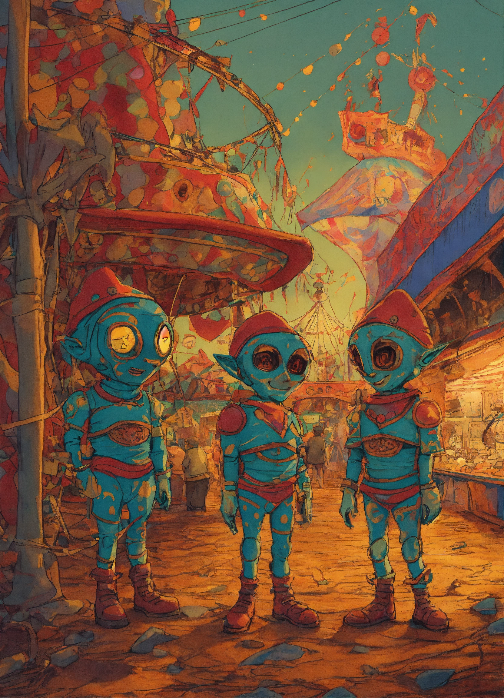 Lexica - 3 distinct machine elves at a very burnt out carnival very ...