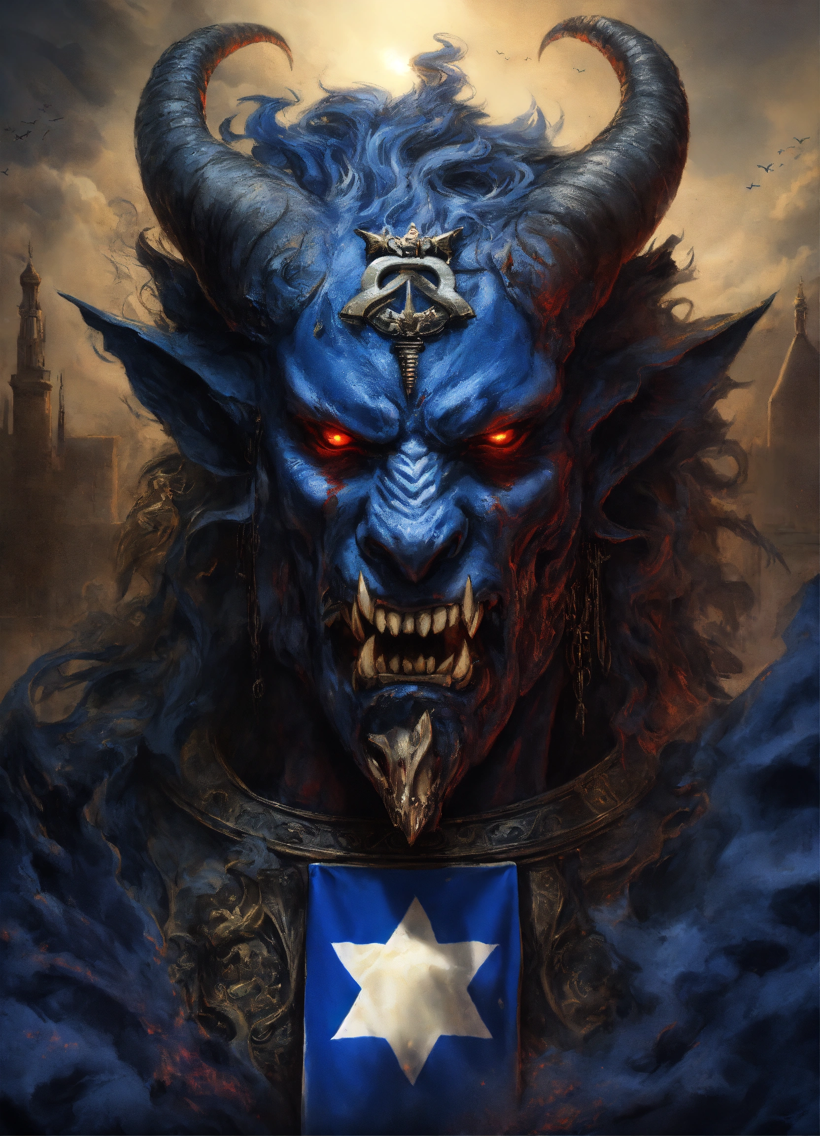 Lexica - Evil demonic Israel demon with an Israeli flag beast with an ...