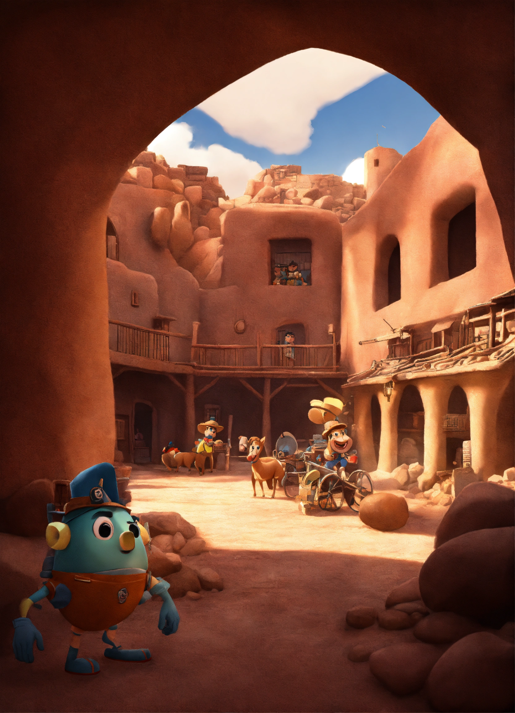 Lexica - Pixar animation of zacatecas silver mine, pixar style cartoon